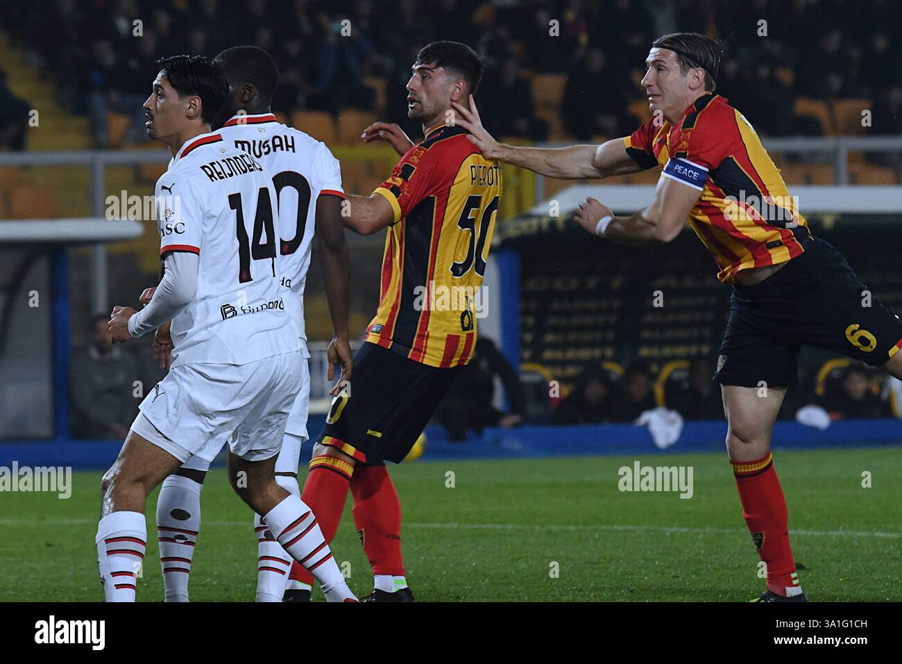 Lecce, Italy. 08th Mar, 2025. Federico Baschirotto (Lecce) in action ...