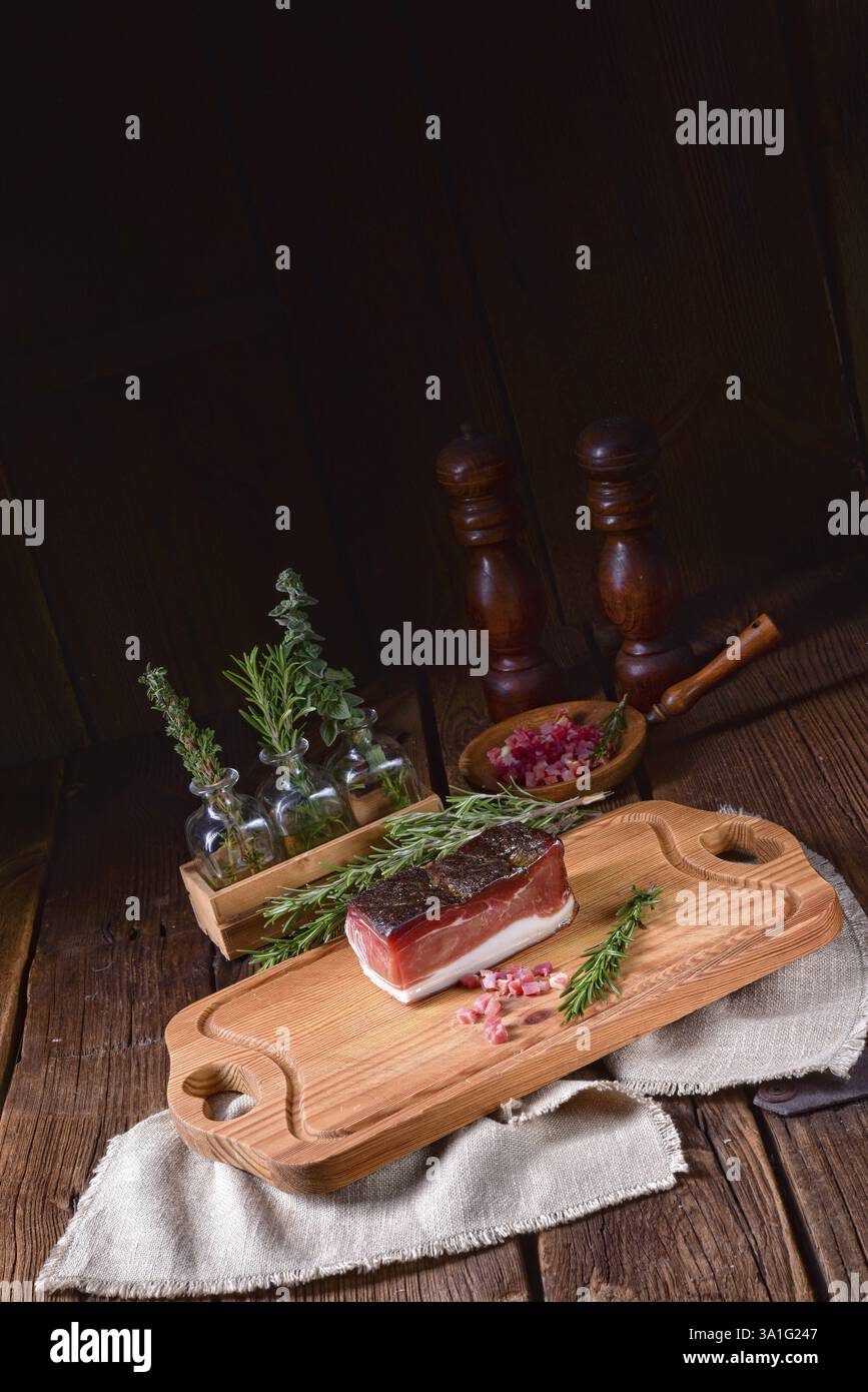 Smoked South Tyrolean bacon Stock Photo - Alamy