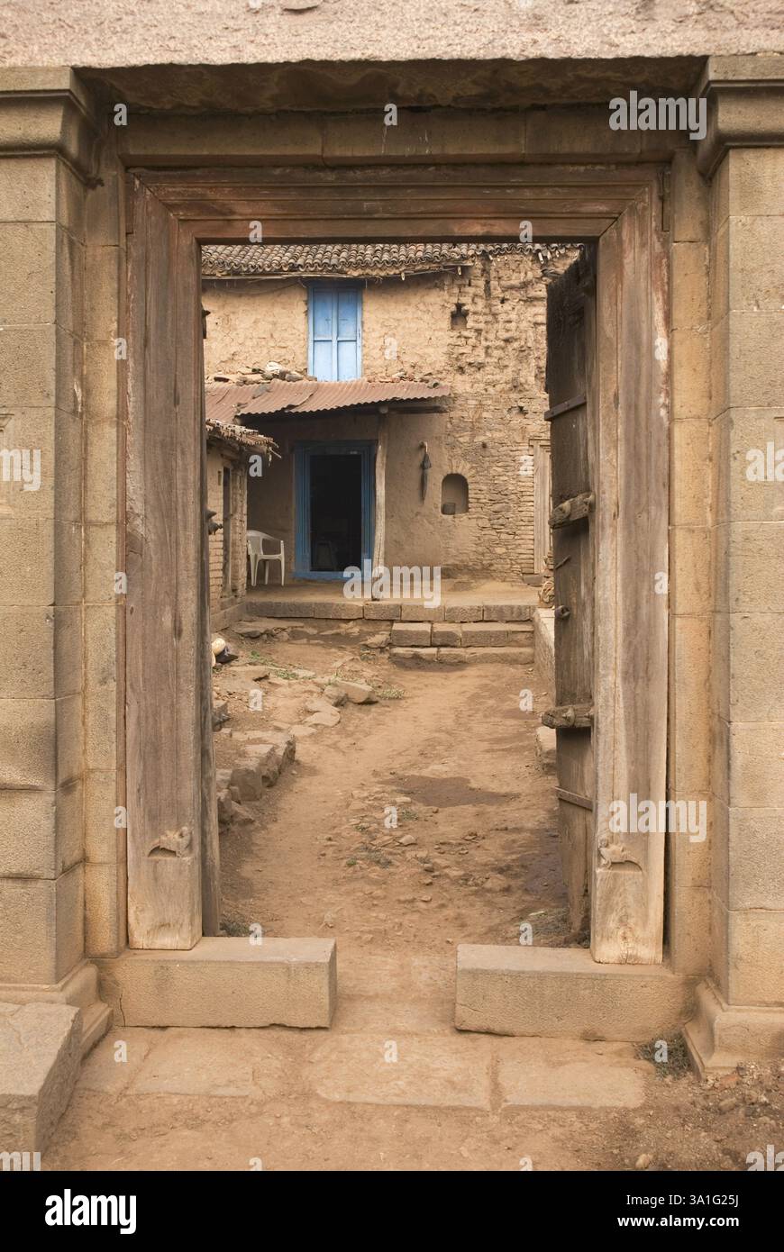 Main entrance doors within door of house, Khidrapur, District Kolhapur ...