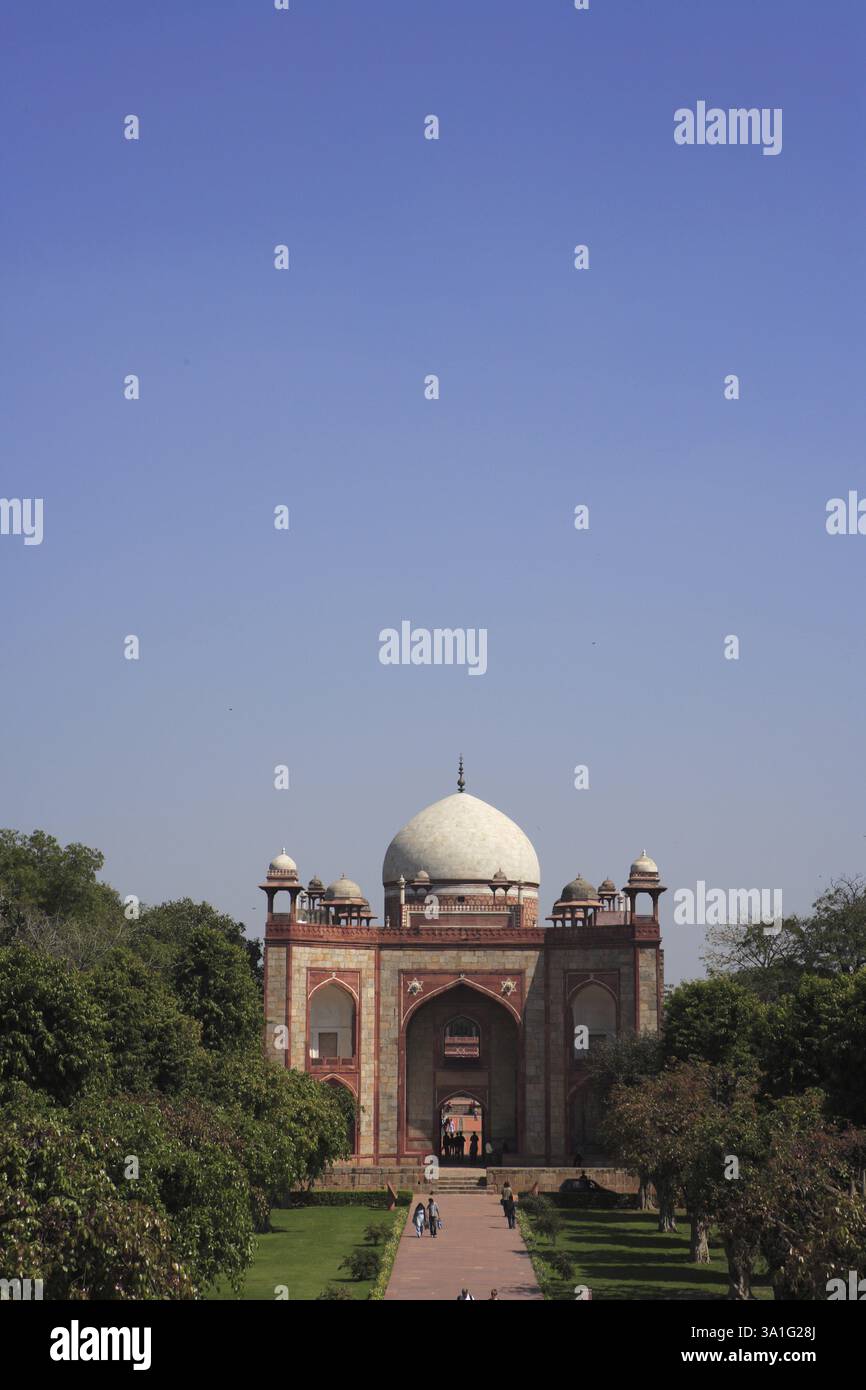 West gate, main entrance to Humayun's tomb built in 1570 made from red ...
