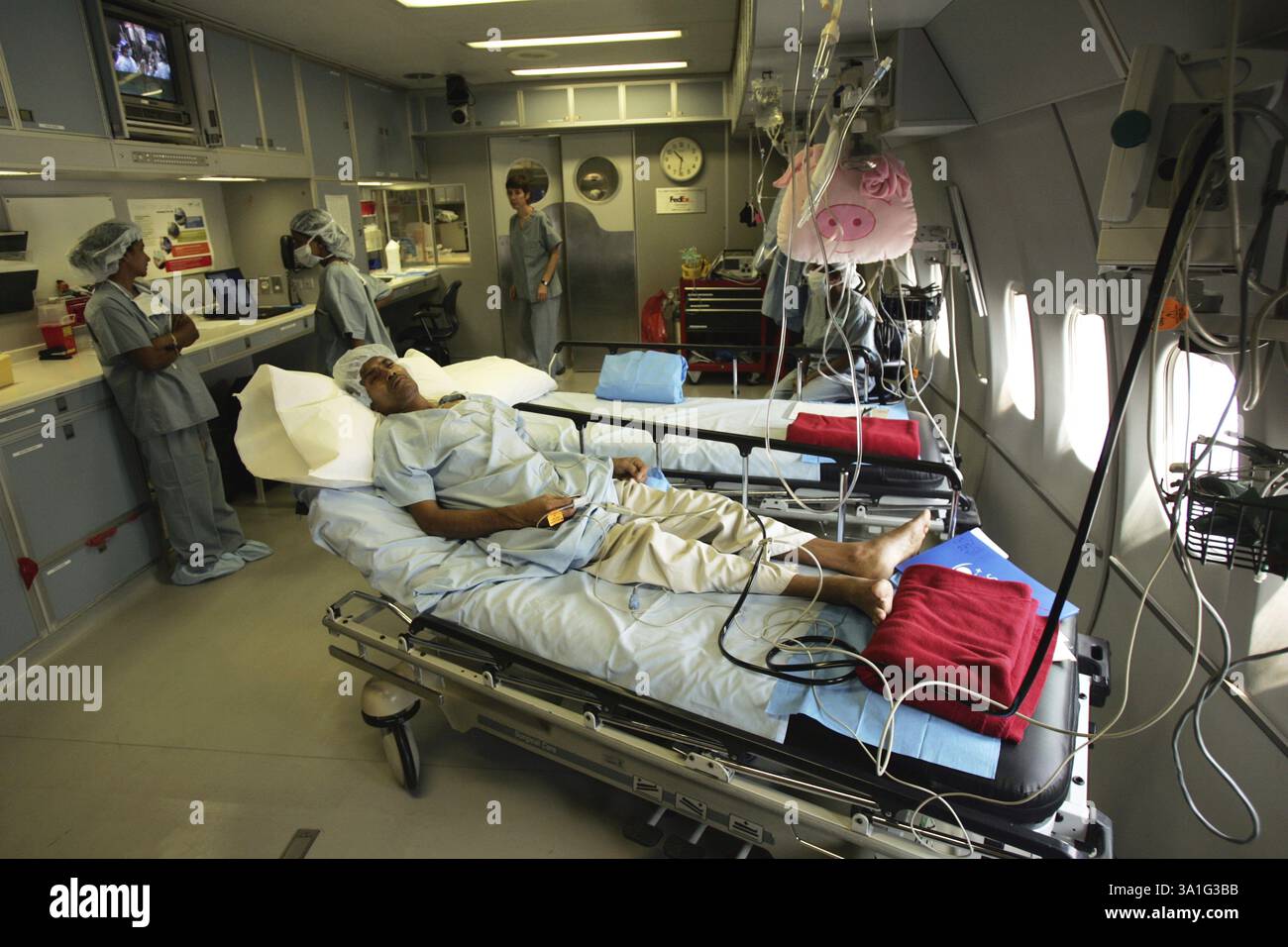 Interior of the world's only airborne ophthalmic surgical and training ...