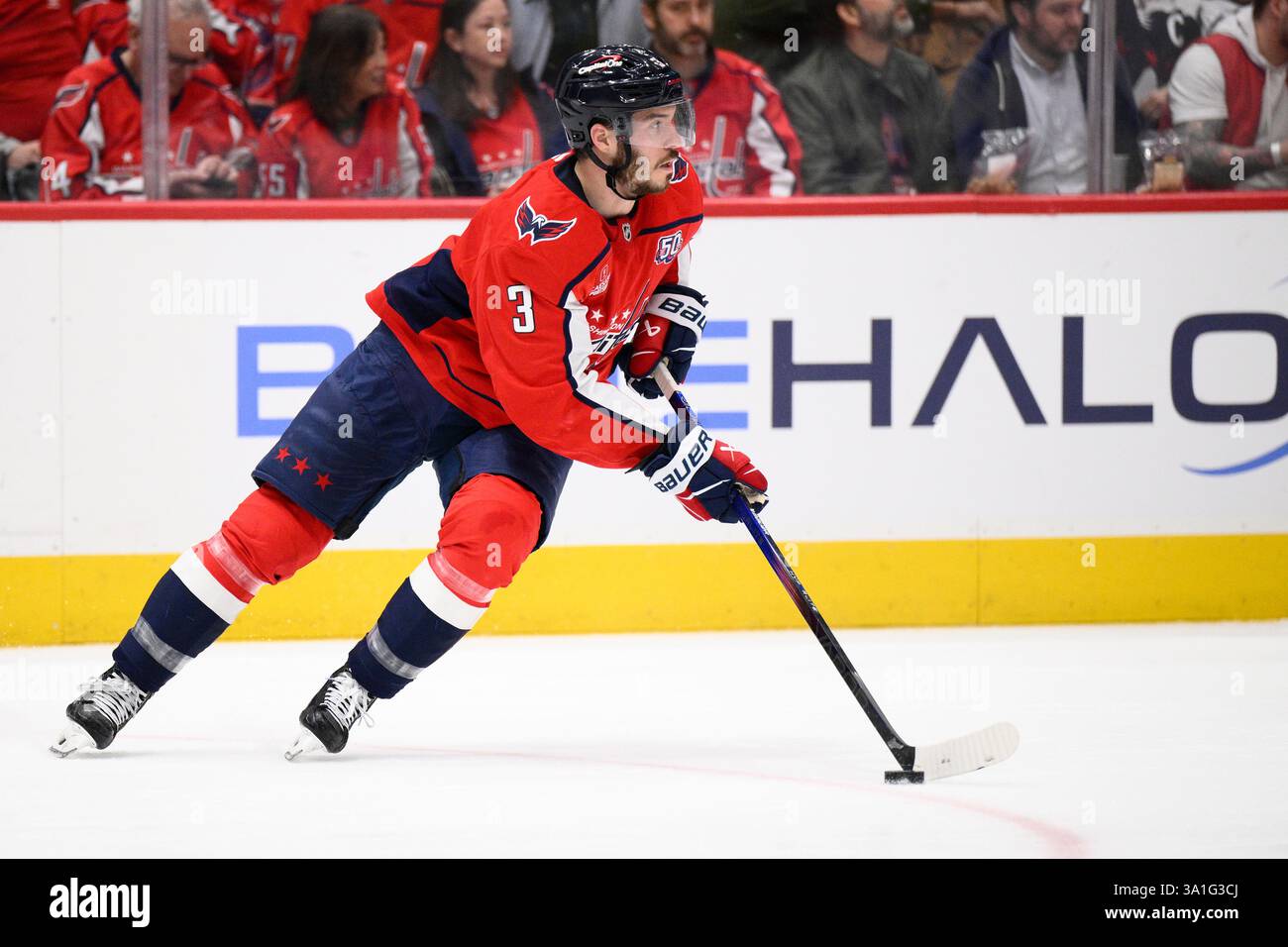 Washington Capitals defenseman Matt Roy (3) in action during the second ...