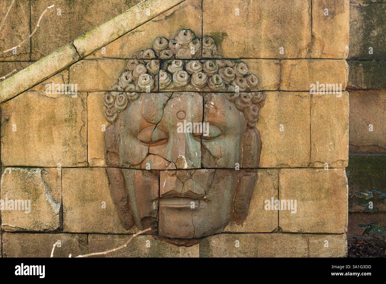 Historical stone carving man face Stock Photo - Alamy