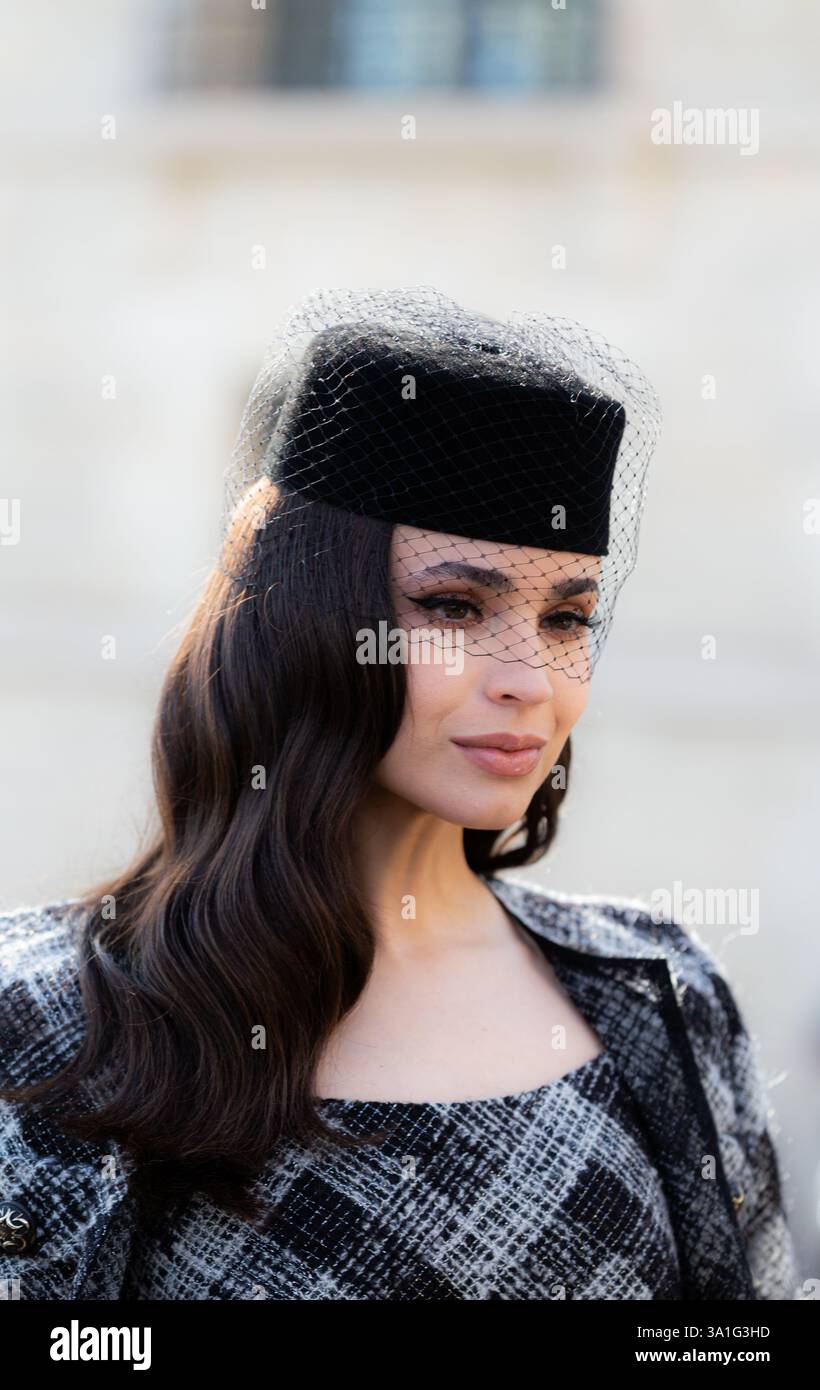 Paris, France. 8th Mar 2025. Sofia Carson at the Elie Saab Fall/Winter ...