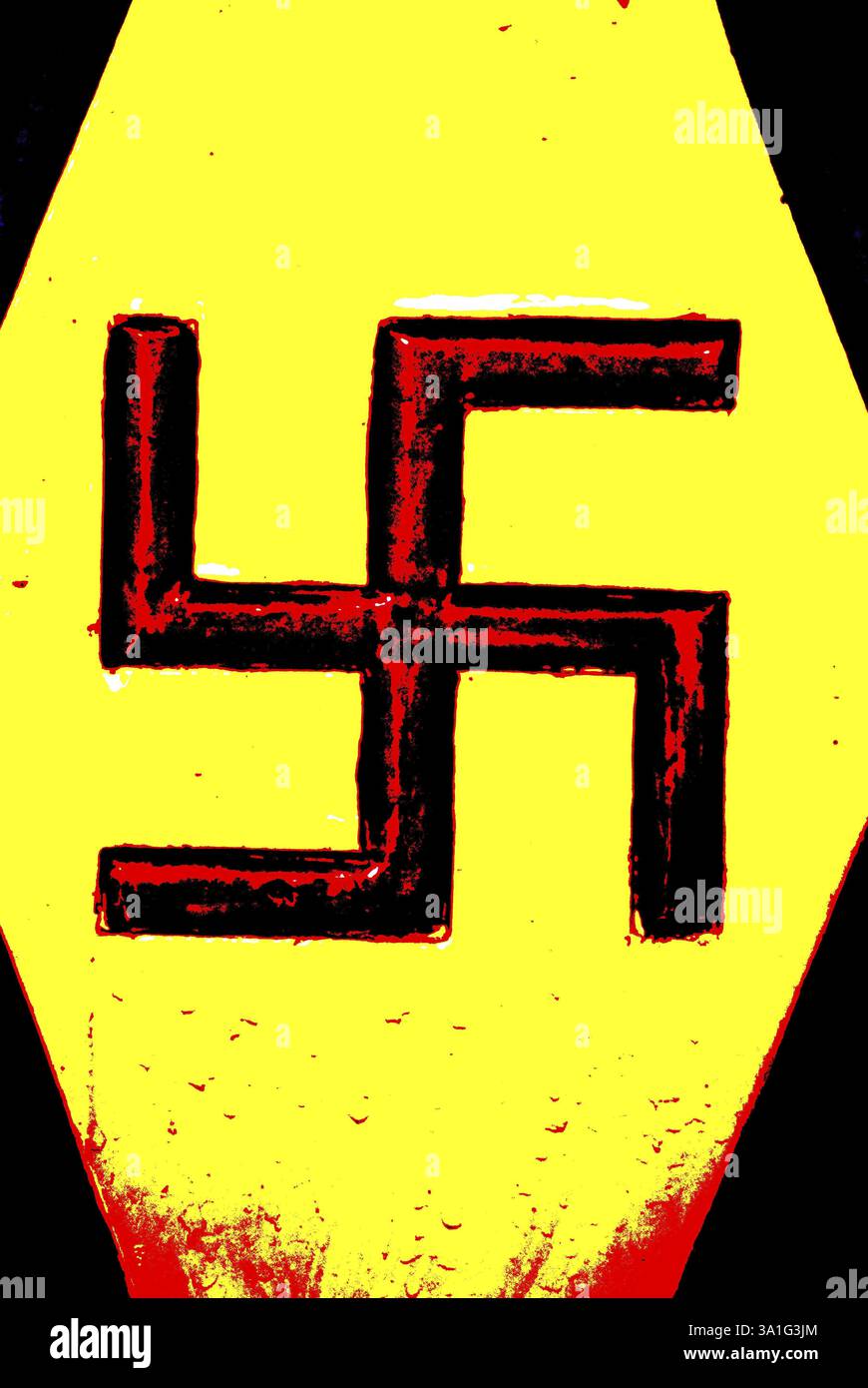 Swastika, Symbol of the Sun God painted in Red color on the door of ...