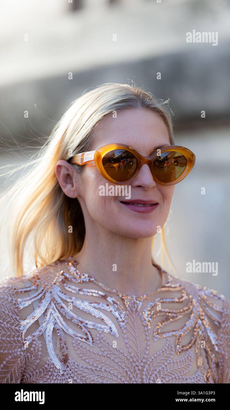 Paris, France. 8th Mar 2025. Kelly Rutherford at the Elie Saab Fall ...
