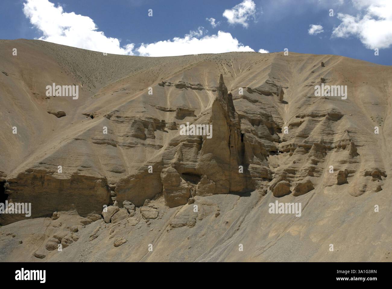 Rock formation, Pang village, Himachal Pradesh, India, Asia Stock Photo ...