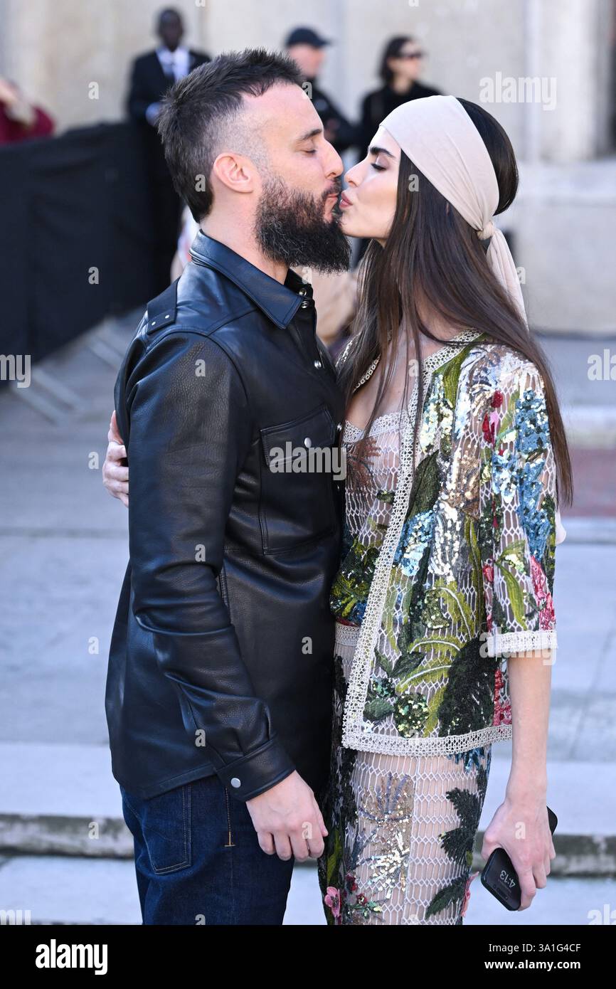 Carol Mendes and Vladimir Restoin Roitfeld attending the Elie Saab ...