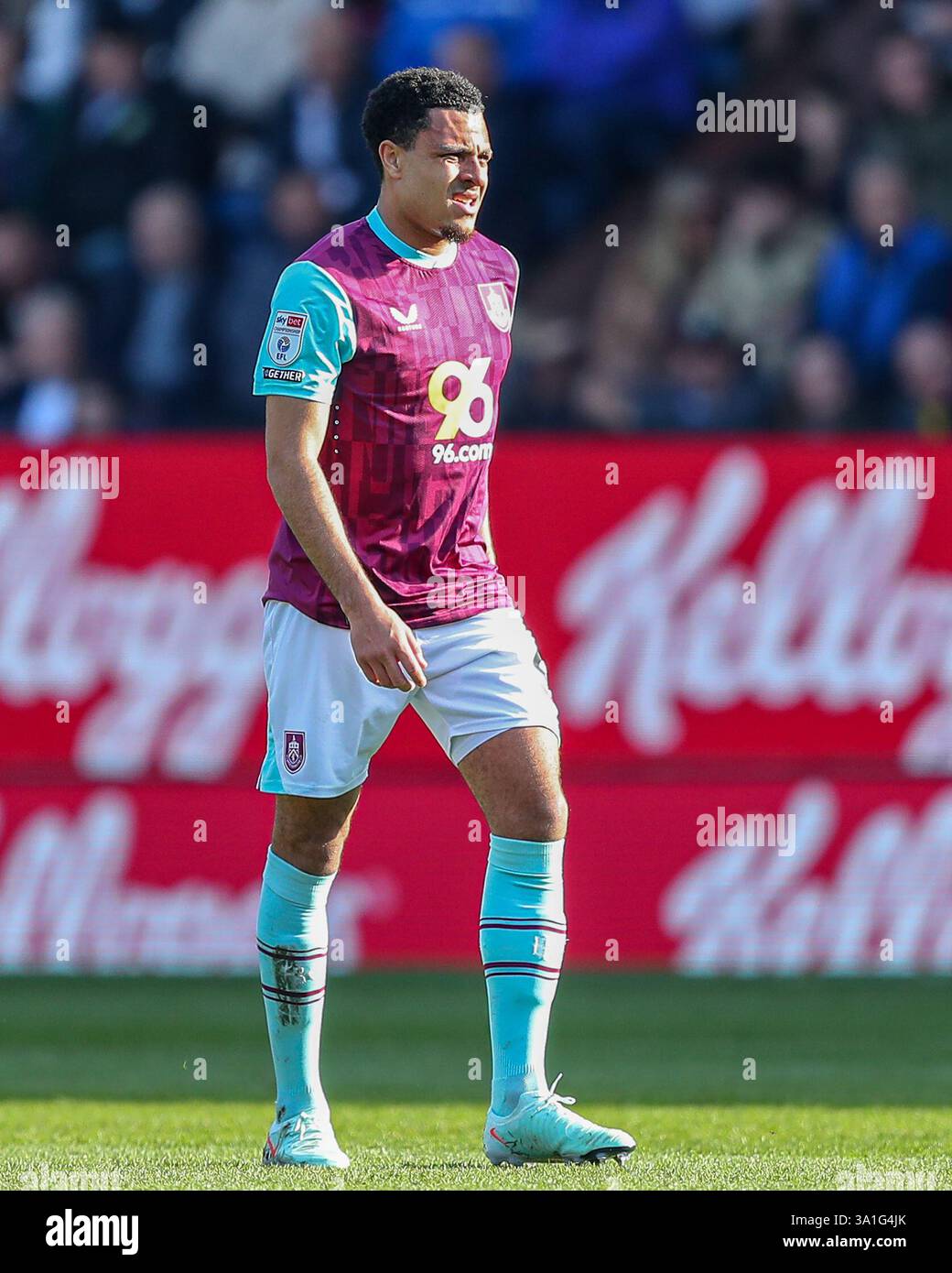 CJ Egan-Riley of Burnley during the Sky Bet Championship match Burnley ...