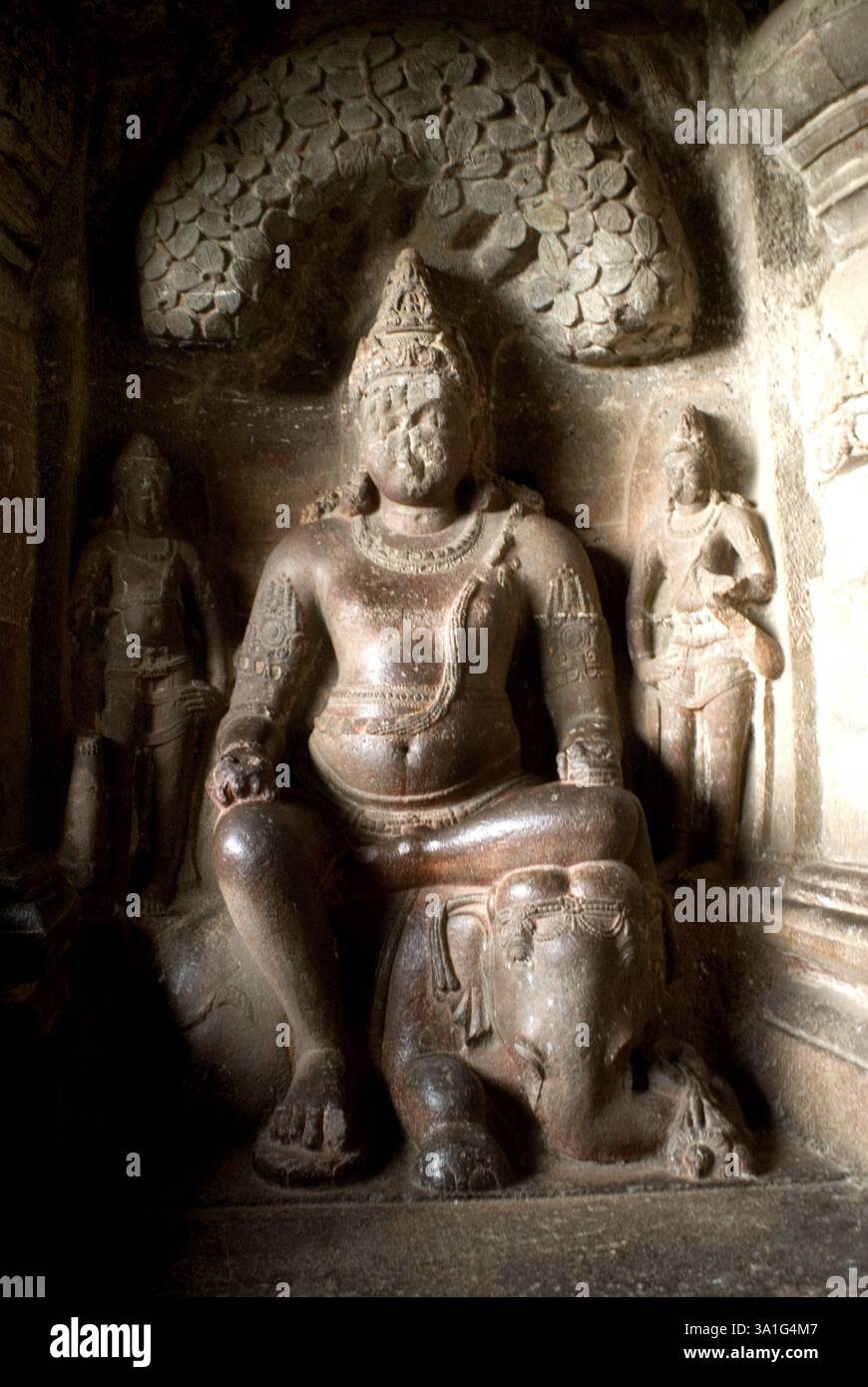 Statue of Lord Indra, Ellora caves, Aurangabad, Maharashtra, India ...