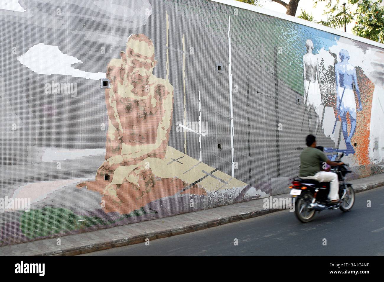 Craft, Mahatma Gandhi's ceramic tile painting, Ahmedabad, Gujarat ...