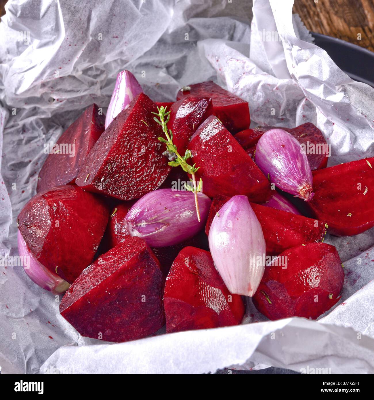 Oven baked red beets Stock Photo - Alamy