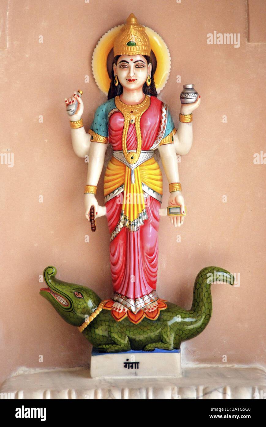 Statue of goddess Ganga, India, Asia Stock Photo - Alamy
