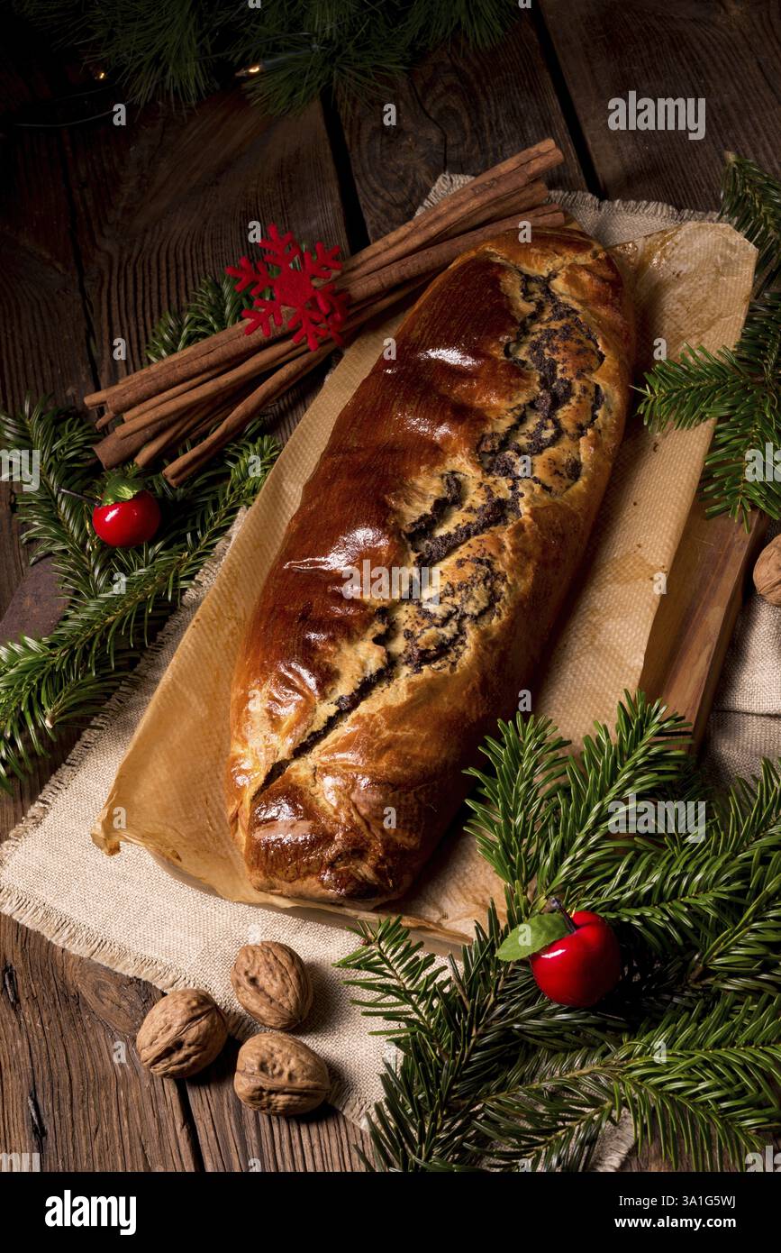 Poppy cake for christmas Stock Photo - Alamy