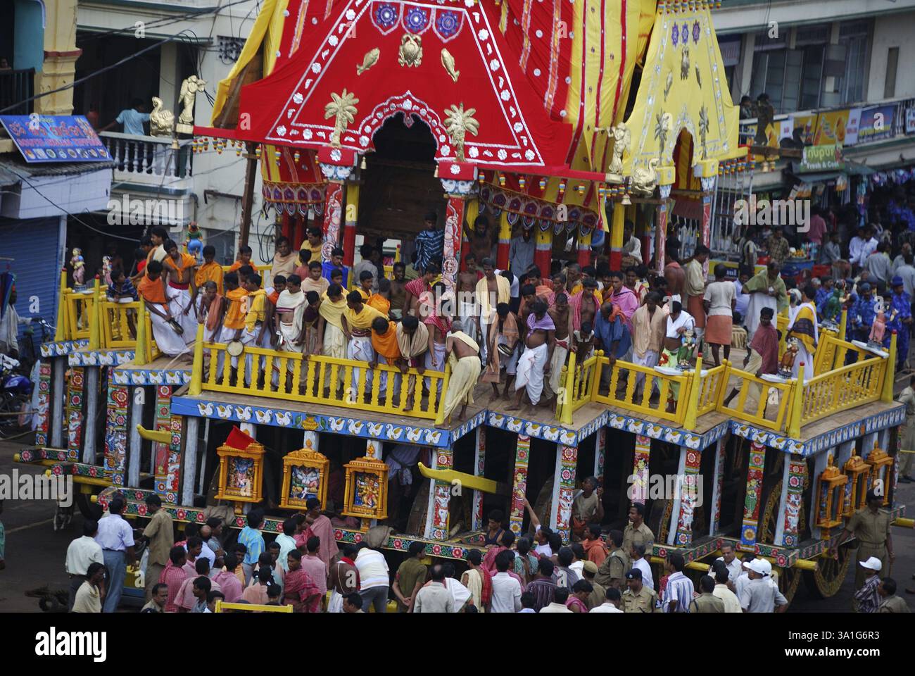 Procession of Rath yatra car festival journey of Jagannath, Puri ...