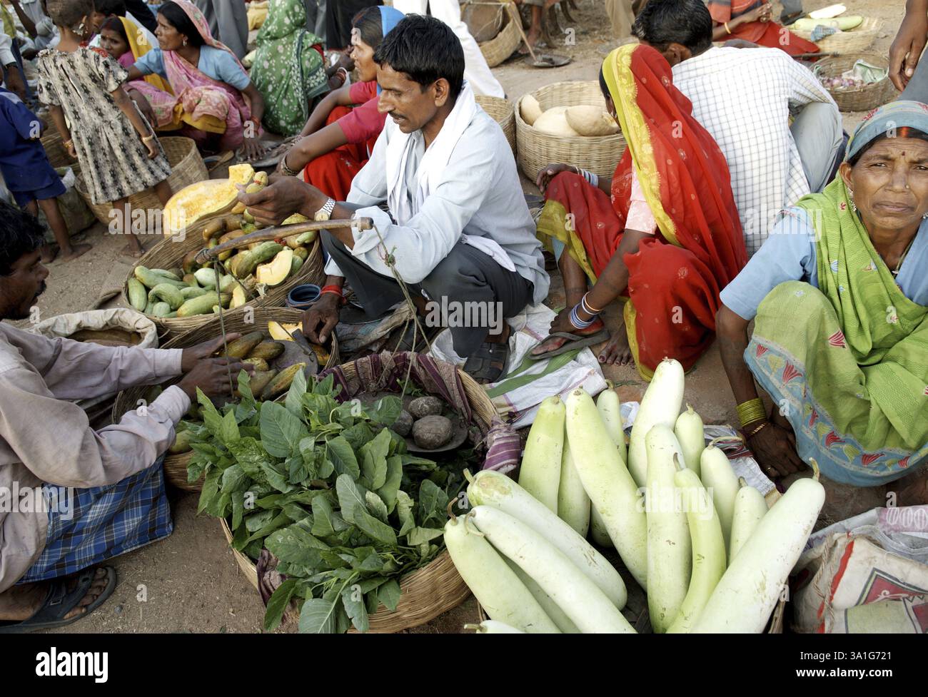 Vegetable market, NGO Alternative for India Development (AID), Garwa ...