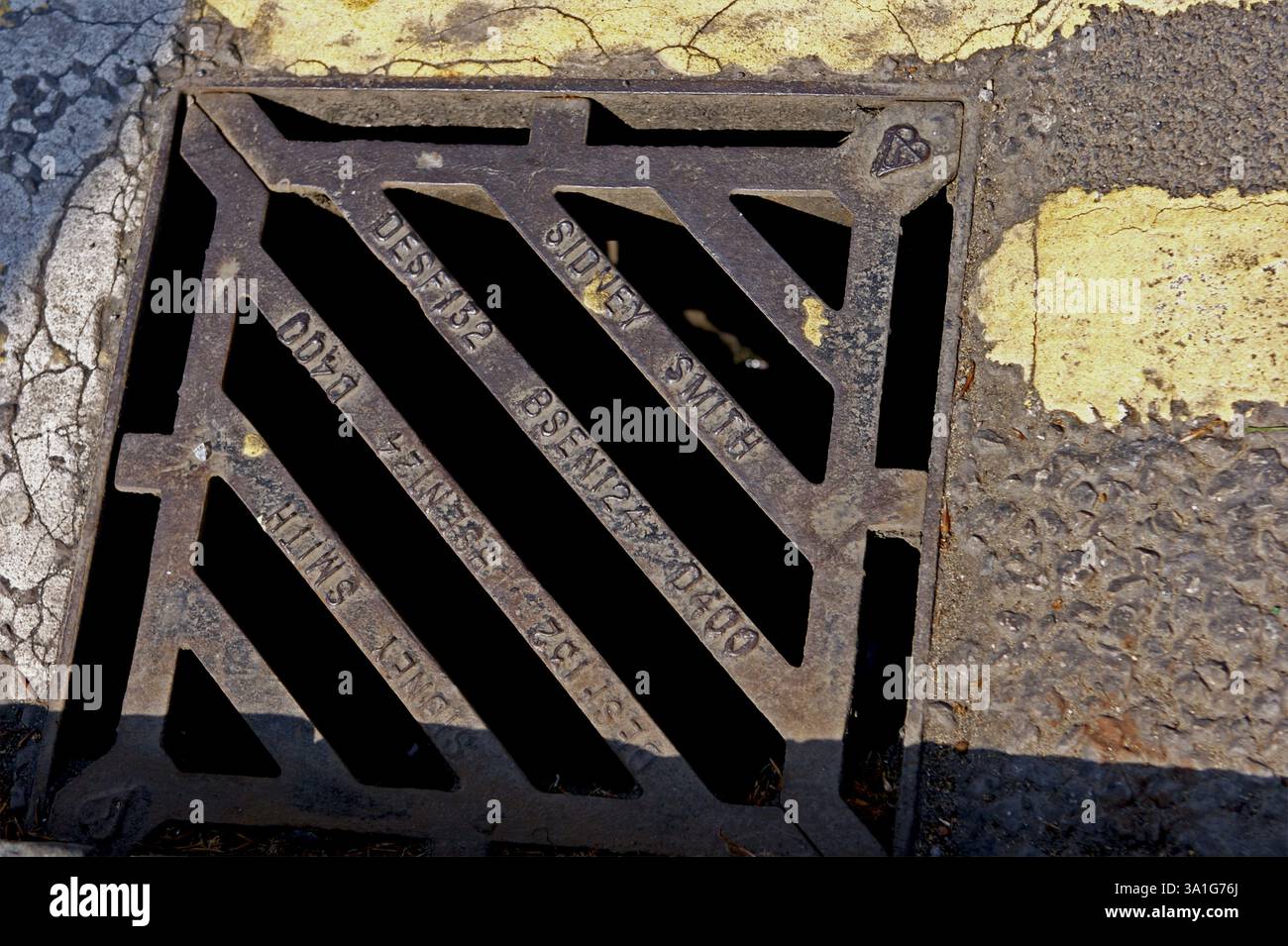 Drainage duct on road, London, U.K. United Kingdom England Stock Photo ...