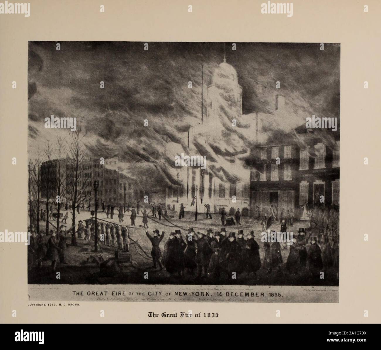 The Great fire of the City of New York, 16 December 1835. Vintage ...