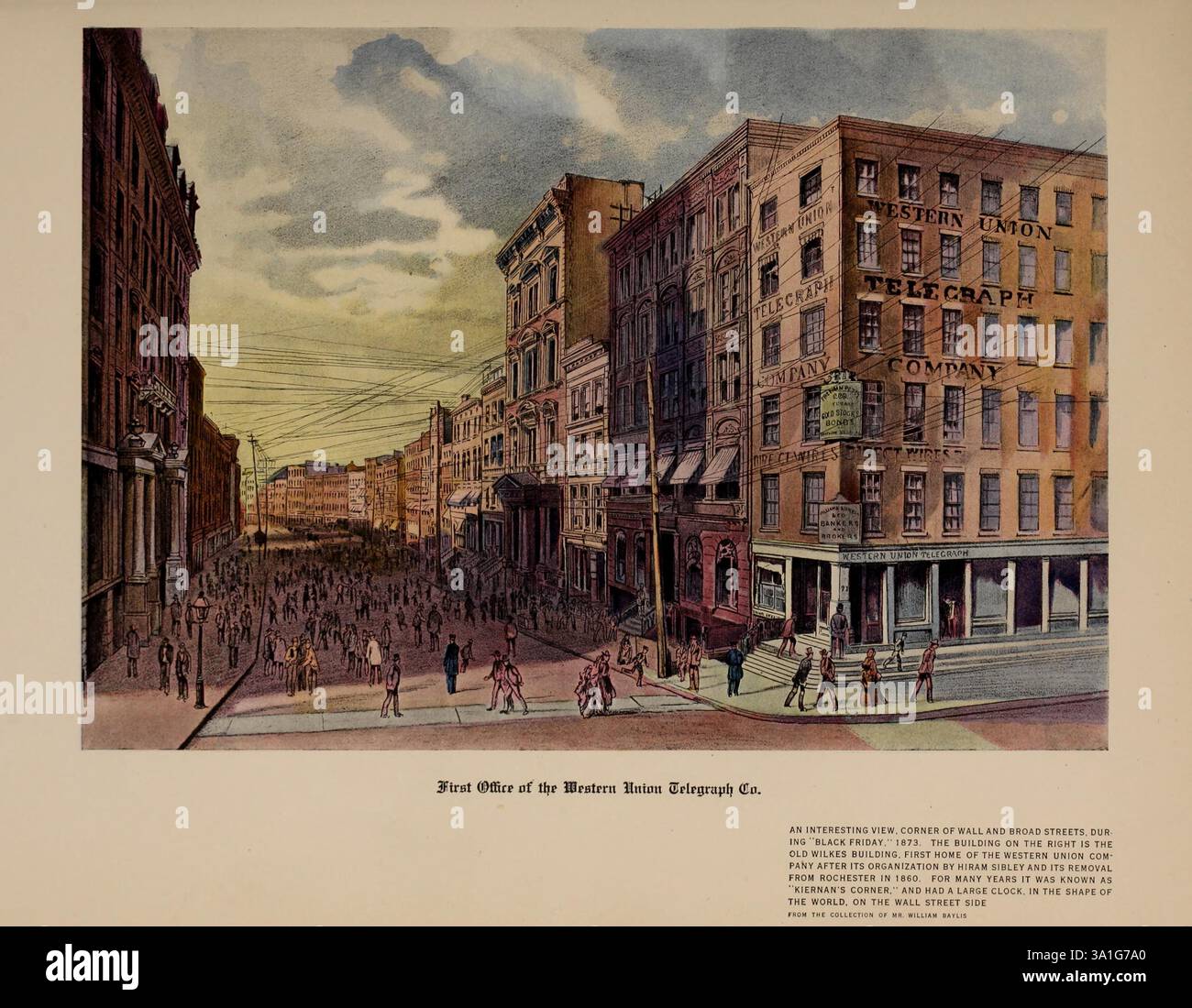 First Office of the Western Union Telegraph Co. View of Wall and Broad ...