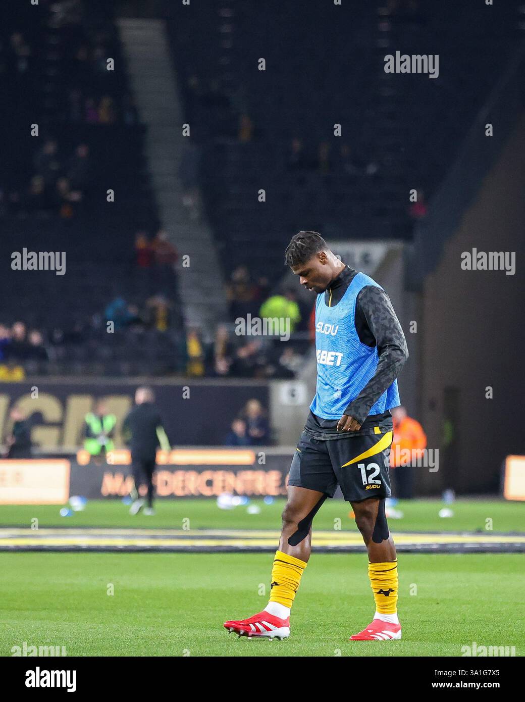 #12, Emmanuel Agbadou of Wolverhampton Wanderers at warm up during the ...