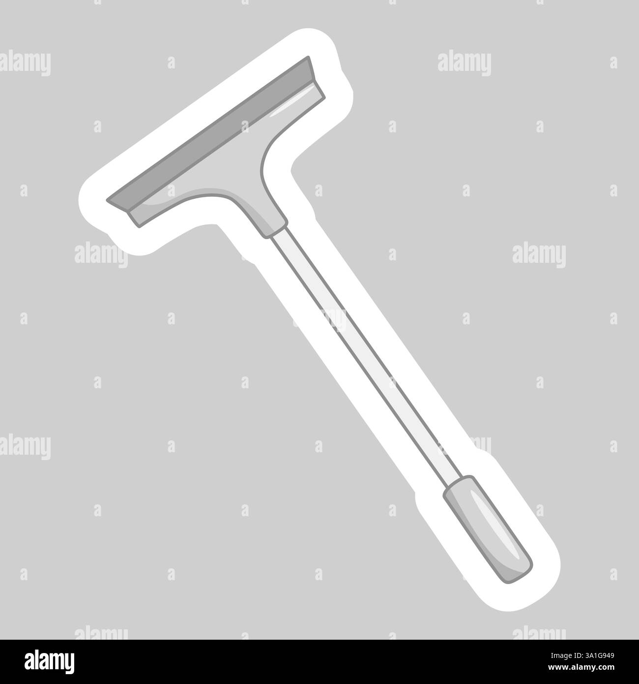 Sticker with squeegee cleaning tool with long handle for window washing ...