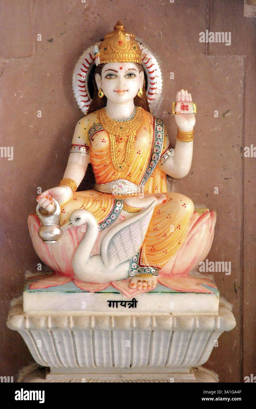 Statue of goddess Gayatri, India, Asia Stock Photo - Alamy