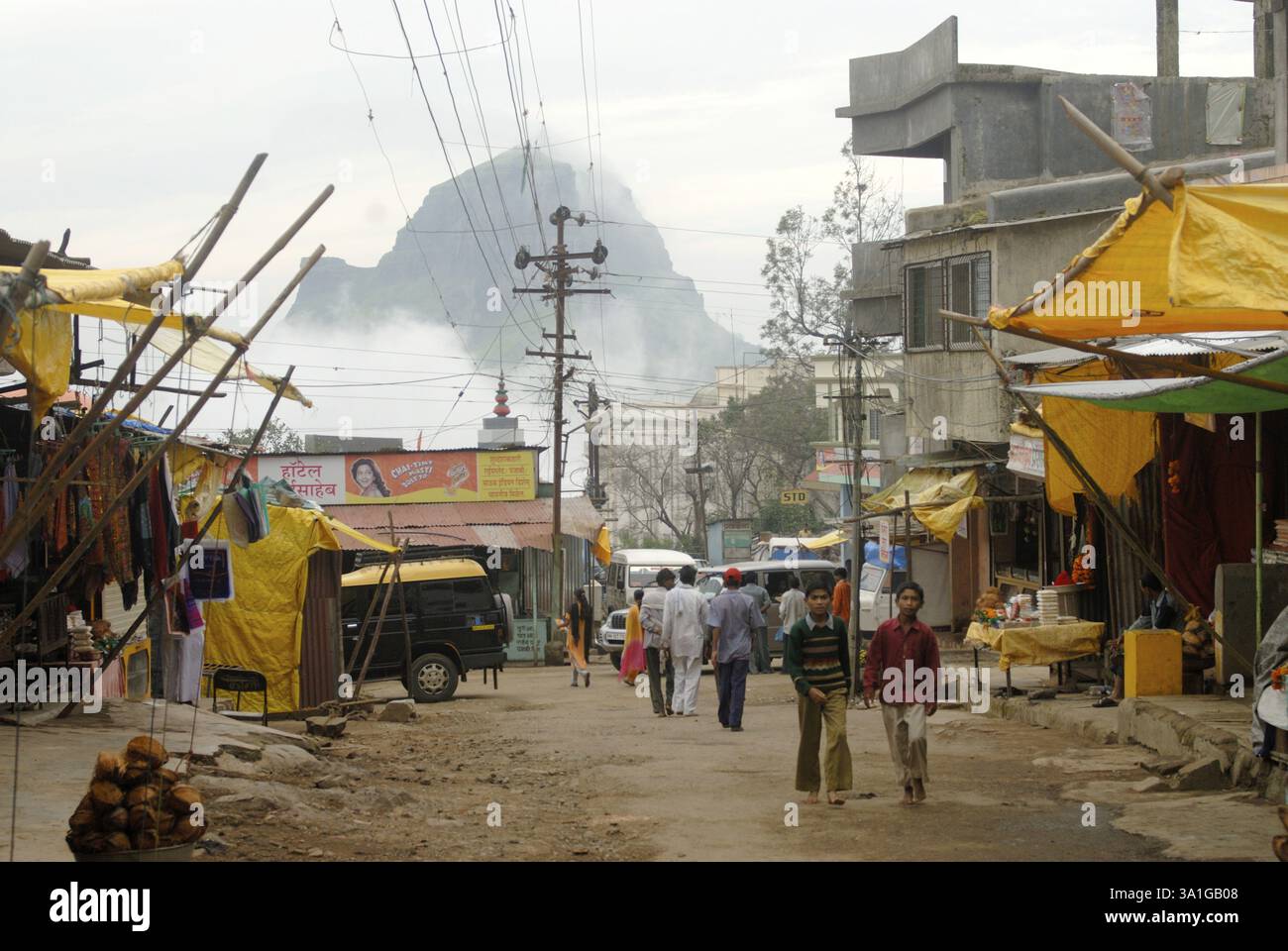 Religious place of Saptashrungi gadh in monsoon, Nasik, Maharashtra ...