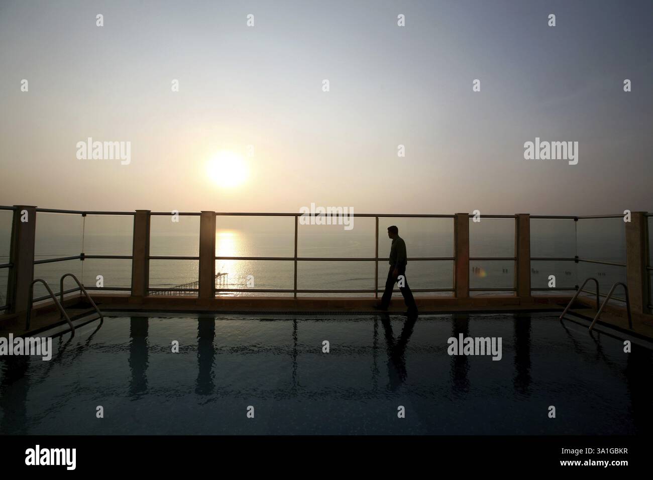 Swimming pool on top of high rise at Worli sea face in, Bombay Mumbai ...