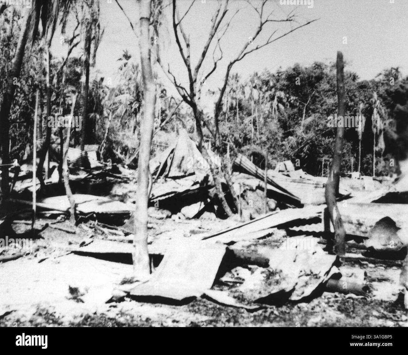 Destroyed buildings after the riots between Hindus and Muslims in ...