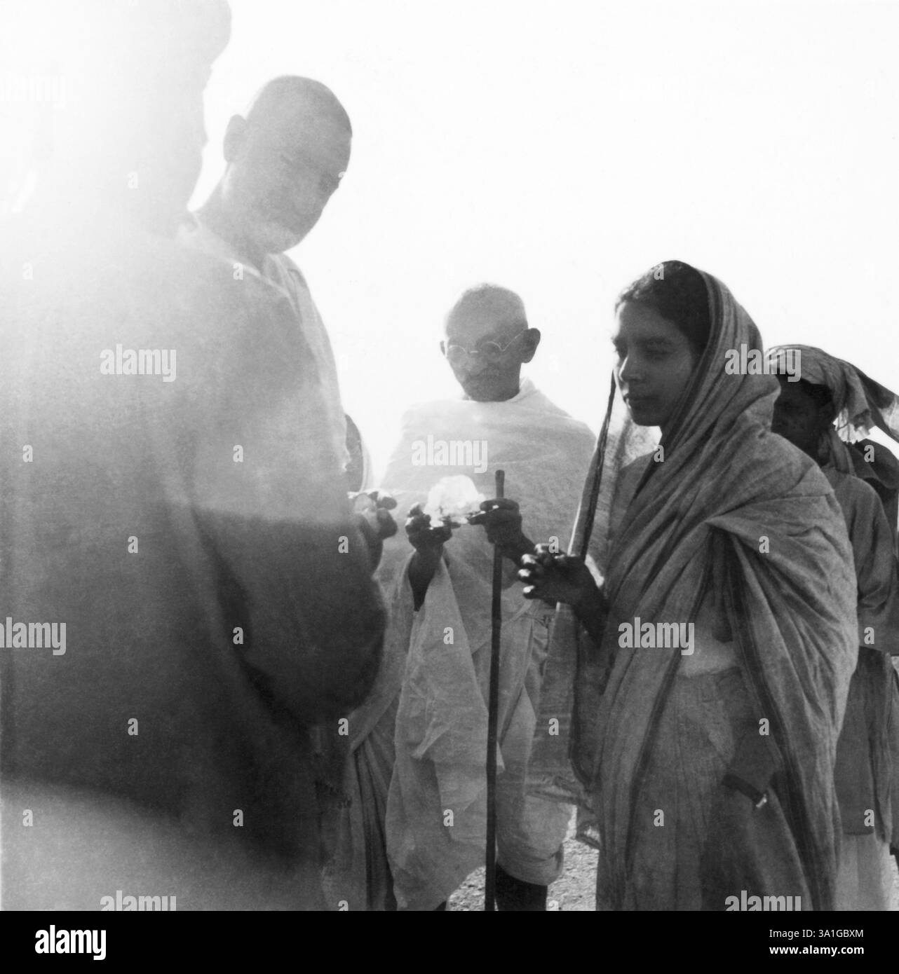 Khan Abdul Gaffar Khan, Mahatma Gandhi and Sushila Nayar during Mahatma ...