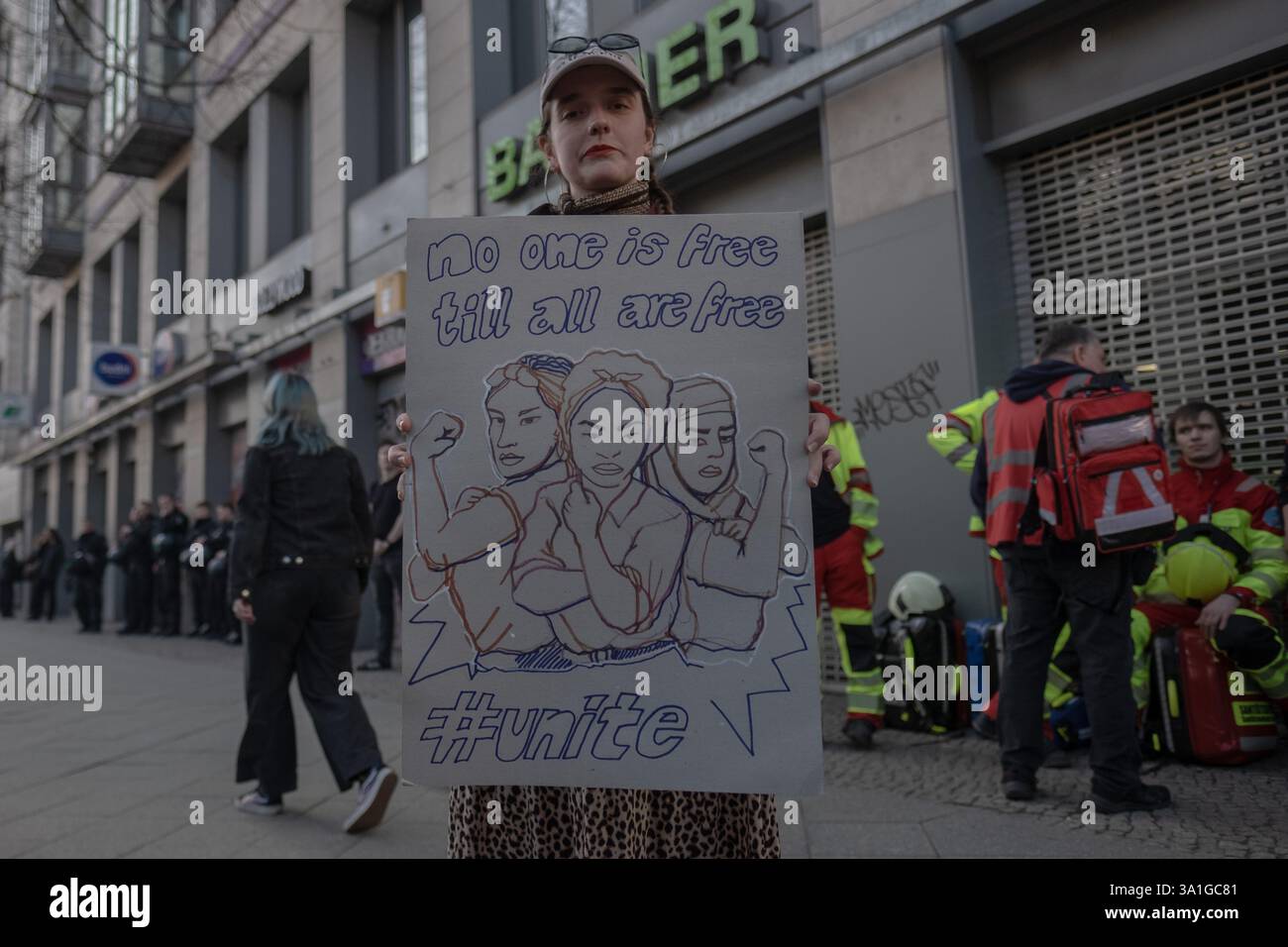 Berlin, Tel Aviv, Germany. 8th Mar, 2025. People took the streets ...