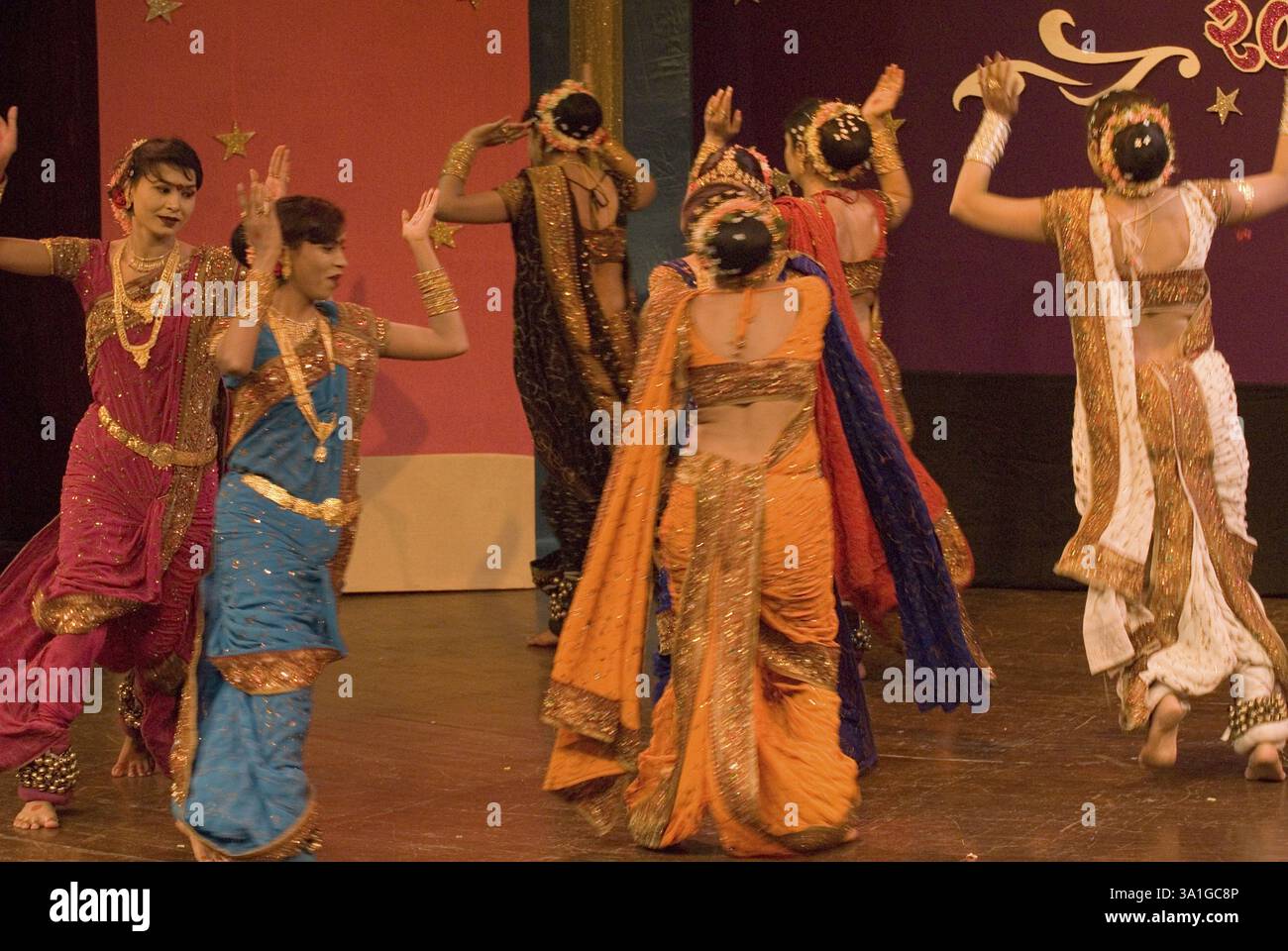 Women performing traditional folk dance Lavani, Maharashtra, India NO MR Stock Photo - Alamy