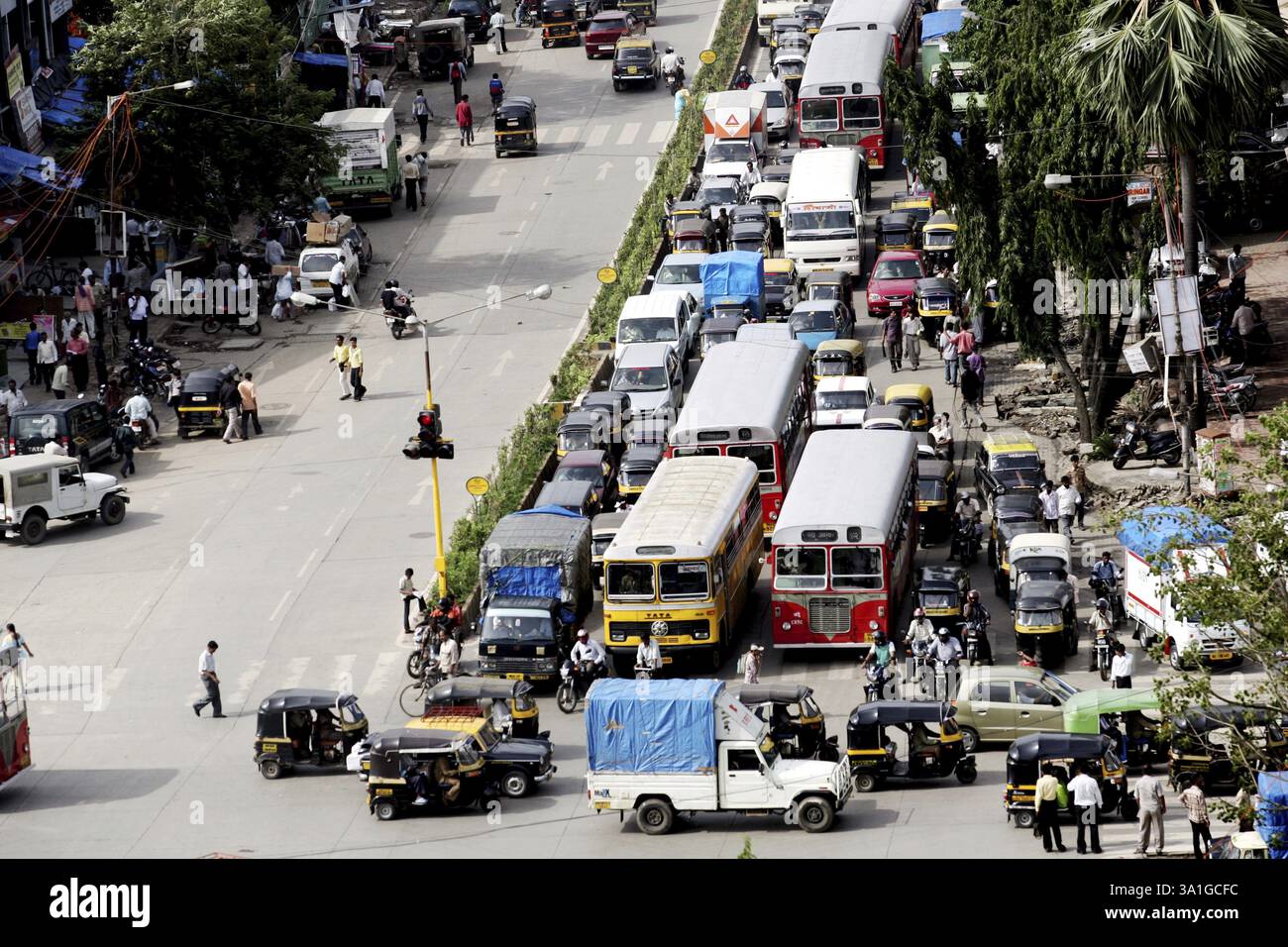 Traffic chaotic situations at junction of Saki naka, Bombay Mumbai ...