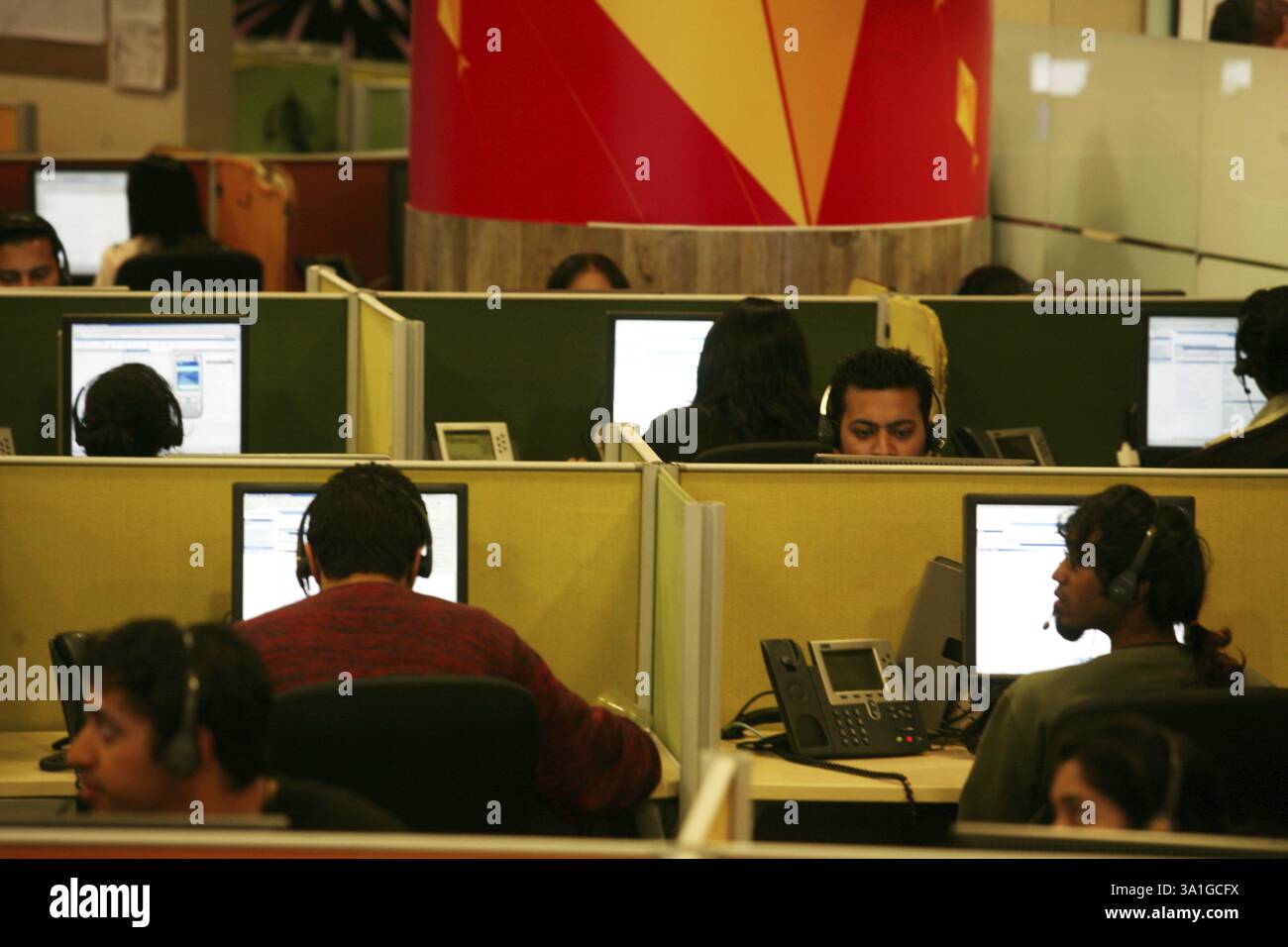 Call centre office, Bombay now Mumbai, Maharashtra, India, Asia Stock ...