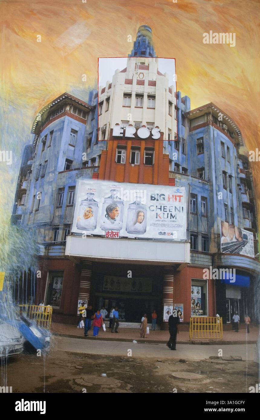 Eros cinema painting by Pradeep chandra& Safdar Shamee Stock Photo - Alamy