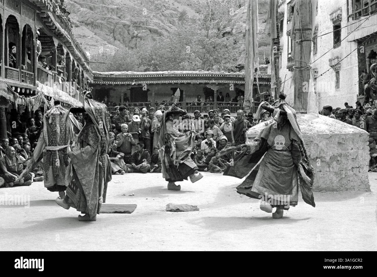A Mask man doing some activity on Hemis festival at Hemis Gompa Ladakh ...
