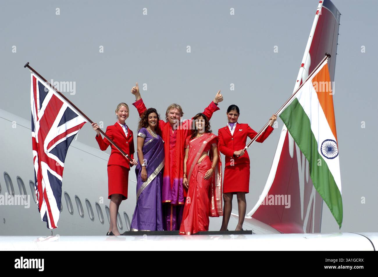 Owner of Virgin Atlantic Airways Richard Branson along with Indian ...