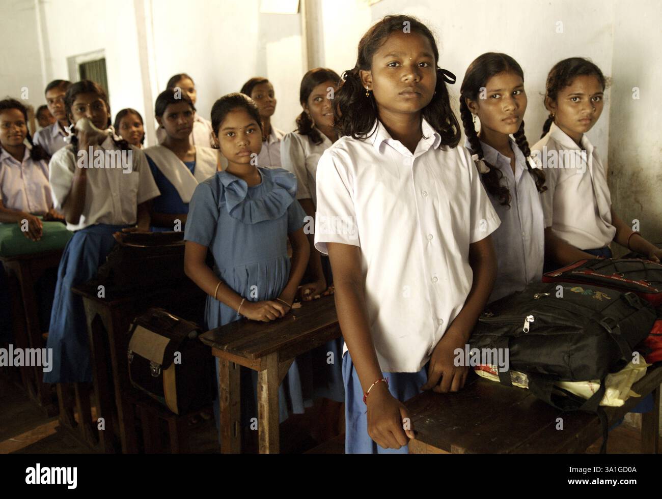 School girls, Ngo Patang, Sambalpur, Orissa, India MR#717A Stock Photo ...