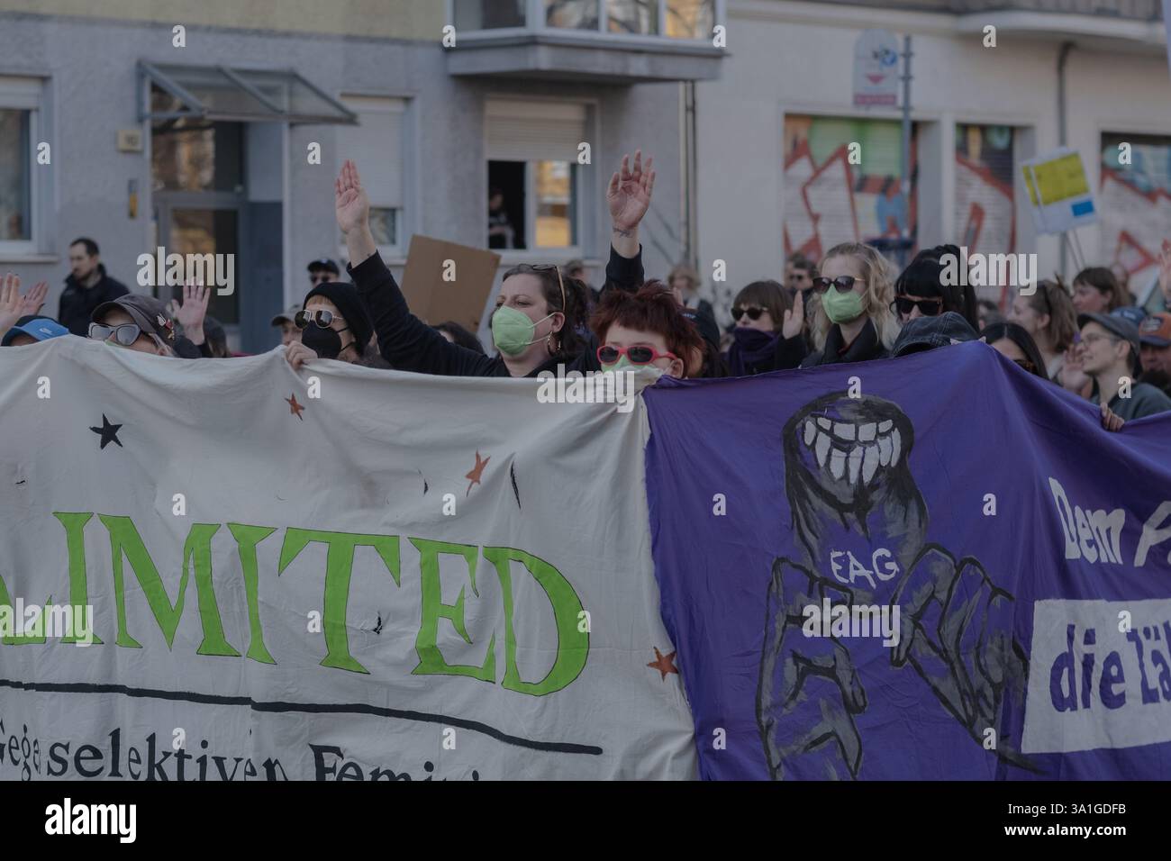 Berlin, Tel Aviv, Germany. 8th Mar, 2025. People took the streets ...