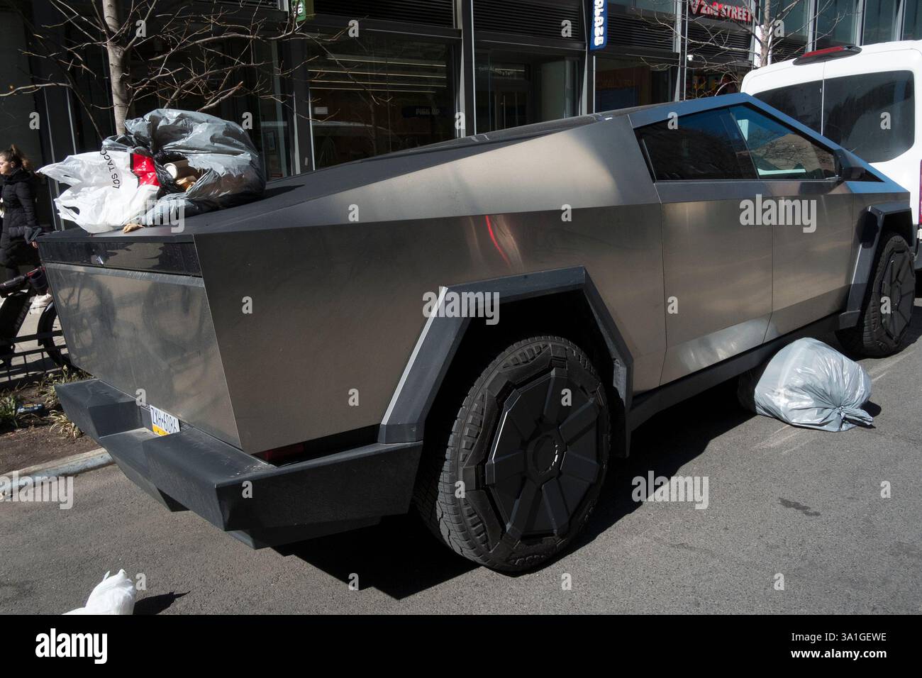 March 8, 2025, New York City, New York, USA: Garbage thrown on and next ...