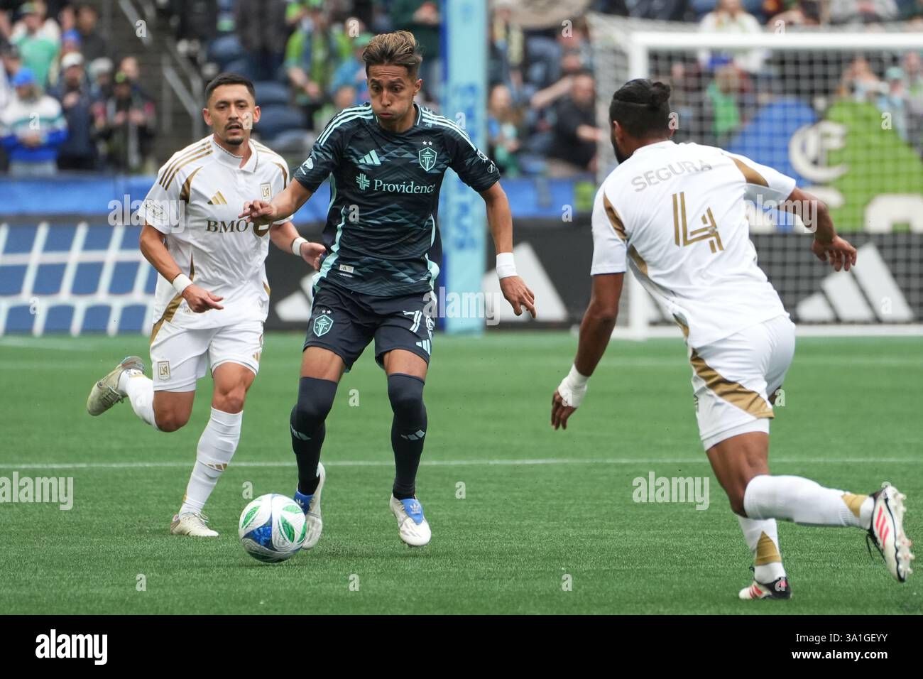 Seattle Sounders FC Midfielder Danny Leyva (75) looks for a pass with ...