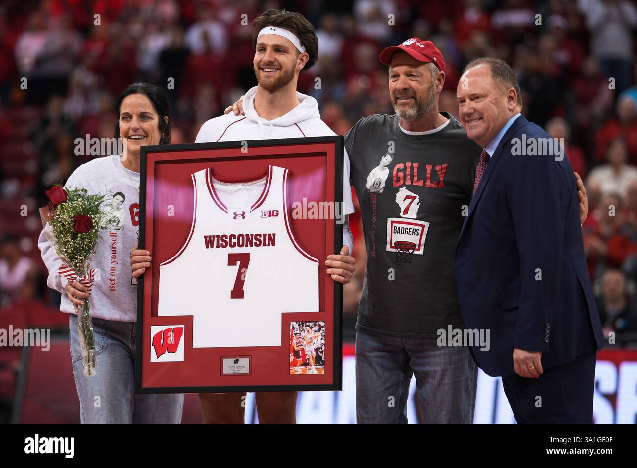 Madison, Wisconsin, USA. 8th Mar, 2025. Wisconsin's CARTER GILMORE ...