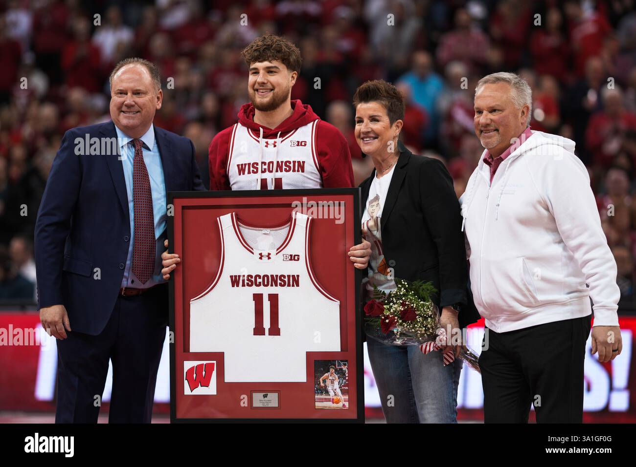March 8, 2025, Madison, Wisconsin, USA: Wisconsin's MAX KLESMIT (second ...
