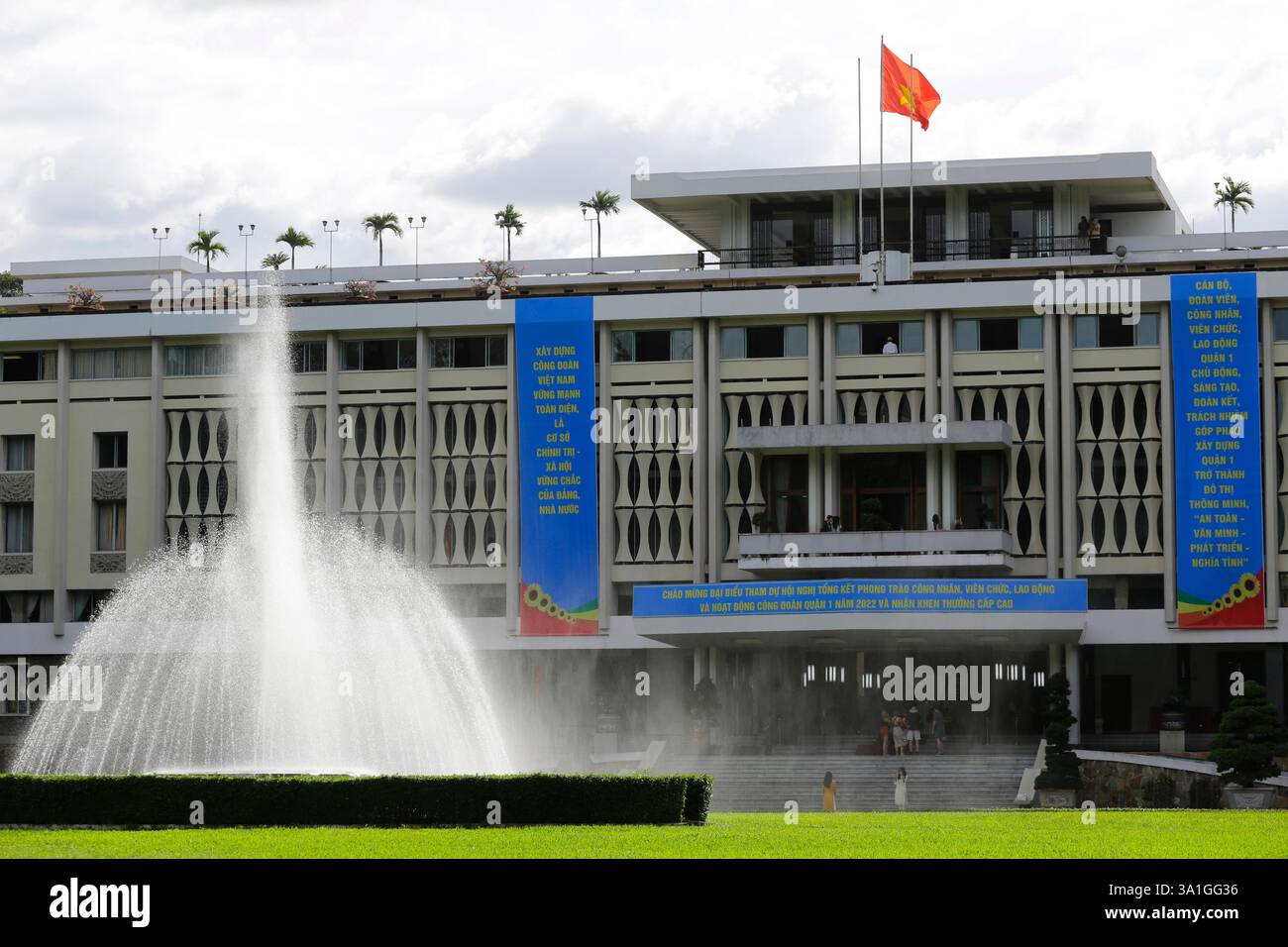 Ho Chi Minh City, Vietnam - January 3, 2023: The Reunification Palace, also known as ...
