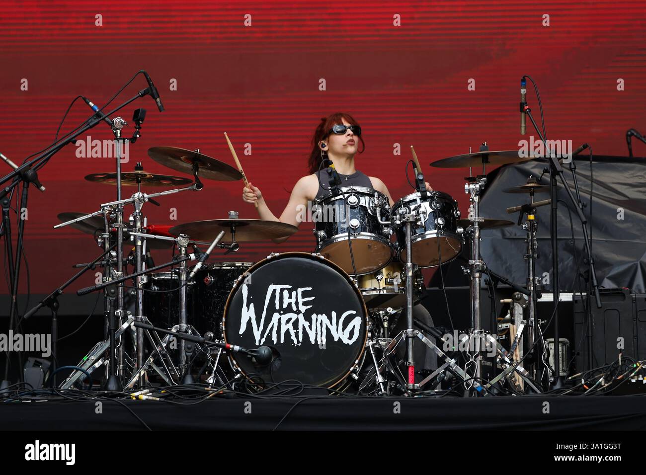 Drummer of the band The Warning, Paulina Villarreal during a ...