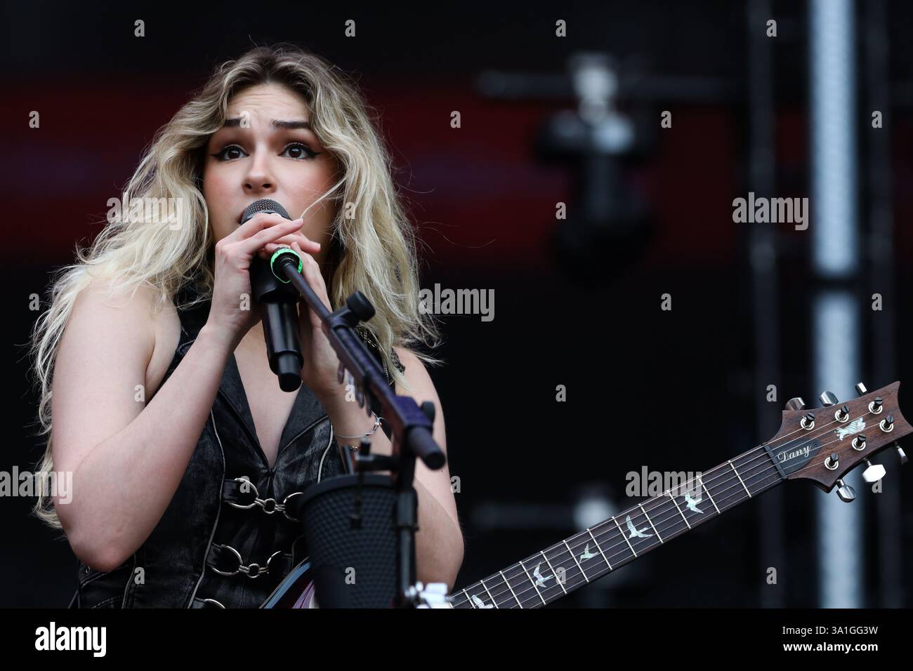 Guitarist for the band The Warning, Daniela Villarreal during a ...