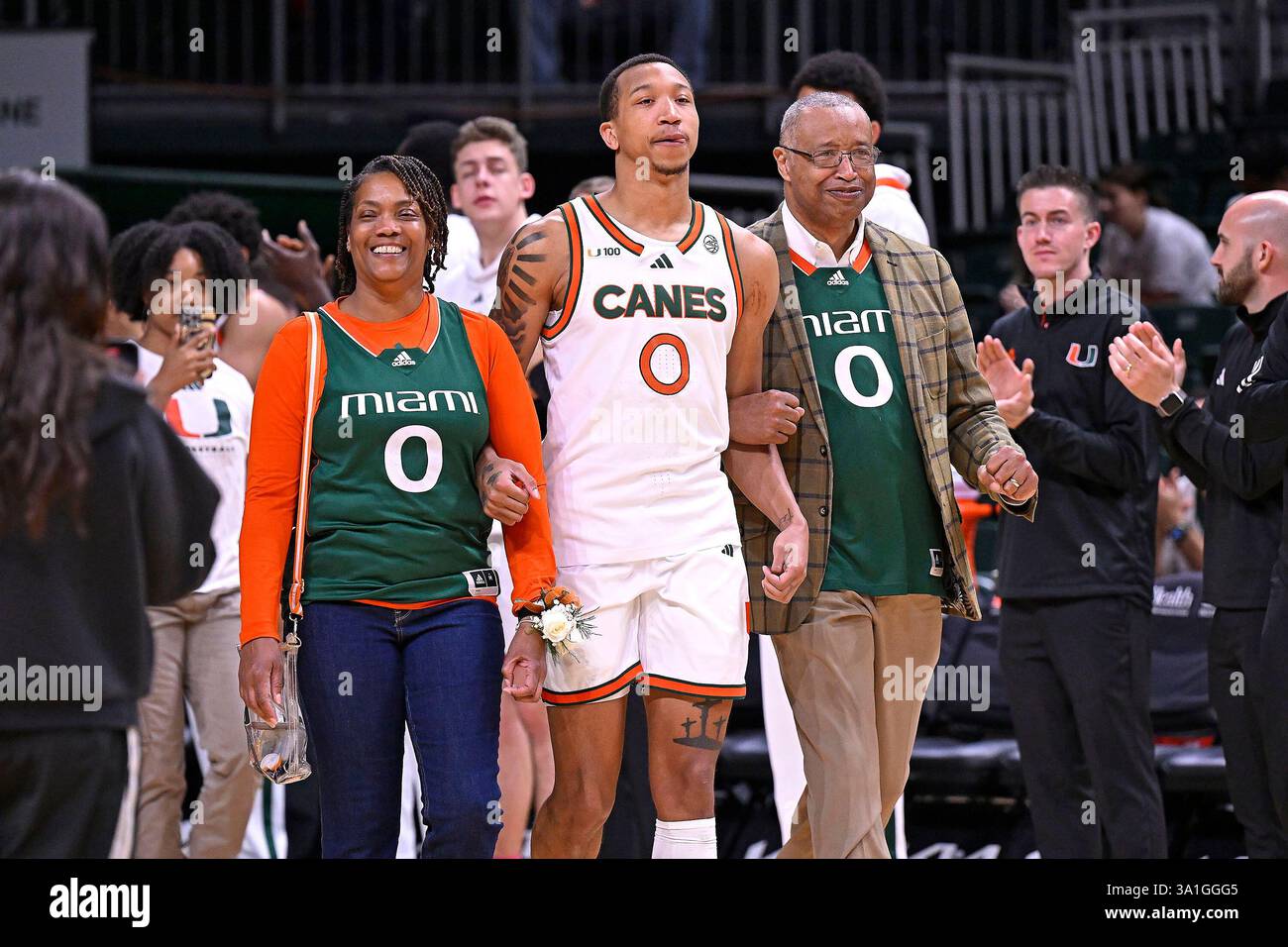 CORAL GABLES, FL - MARCH 08: Miami guard Matthew Cleveland (0) is ...