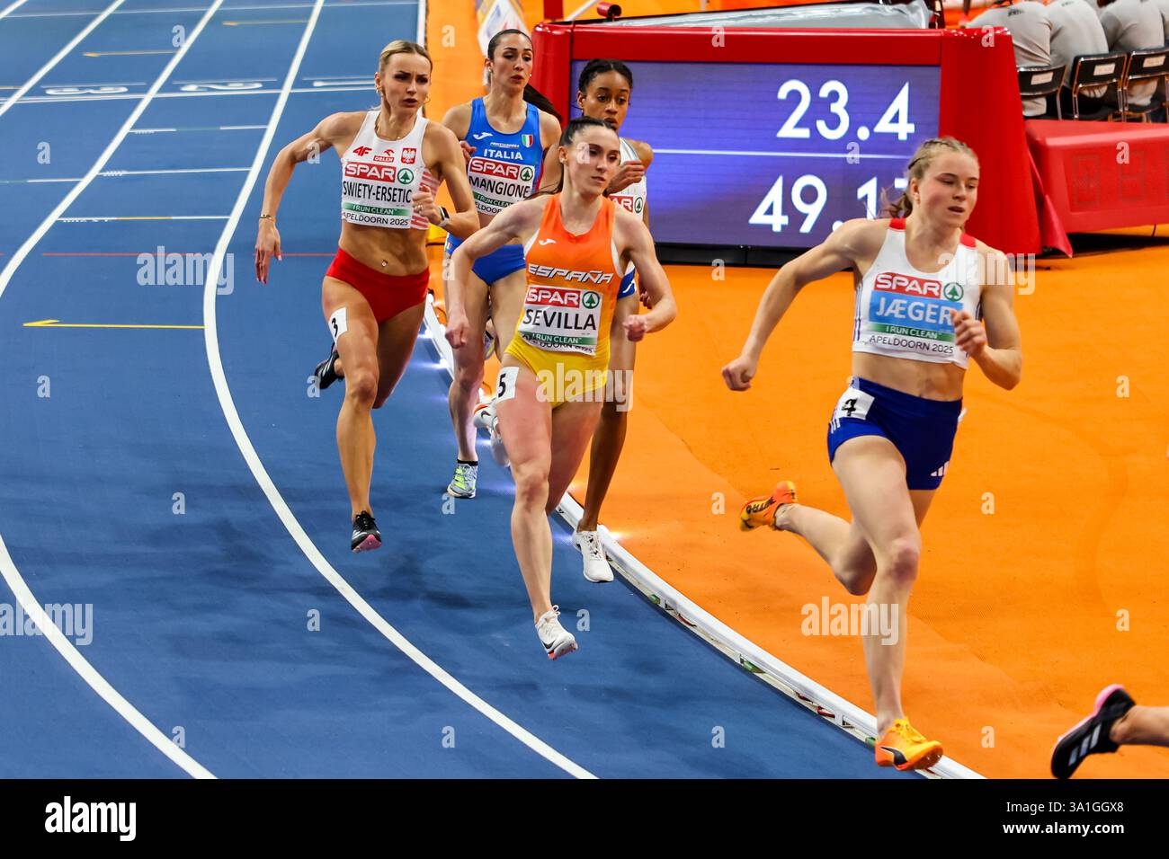Apeldoorn, Netherlands, March 8th 2025: Alice Mangione (ITA), Henriette ...