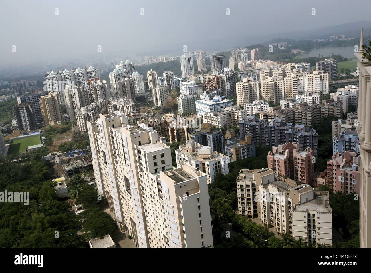 An overall view of high rise building at Powai area, Bombay Mumbai ...