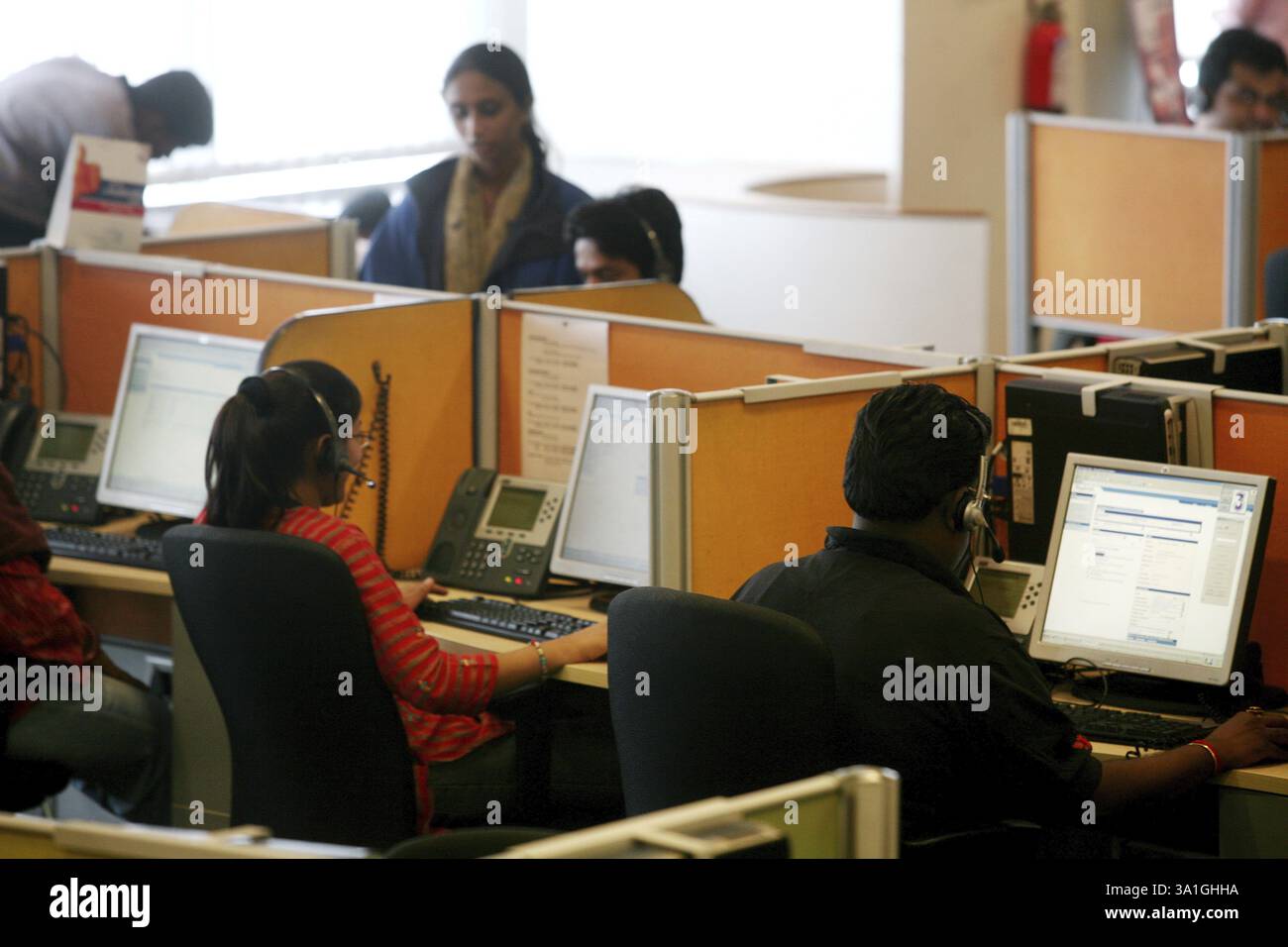Call centre office, Bombay now Mumbai, Maharashtra, India, Asia Stock ...